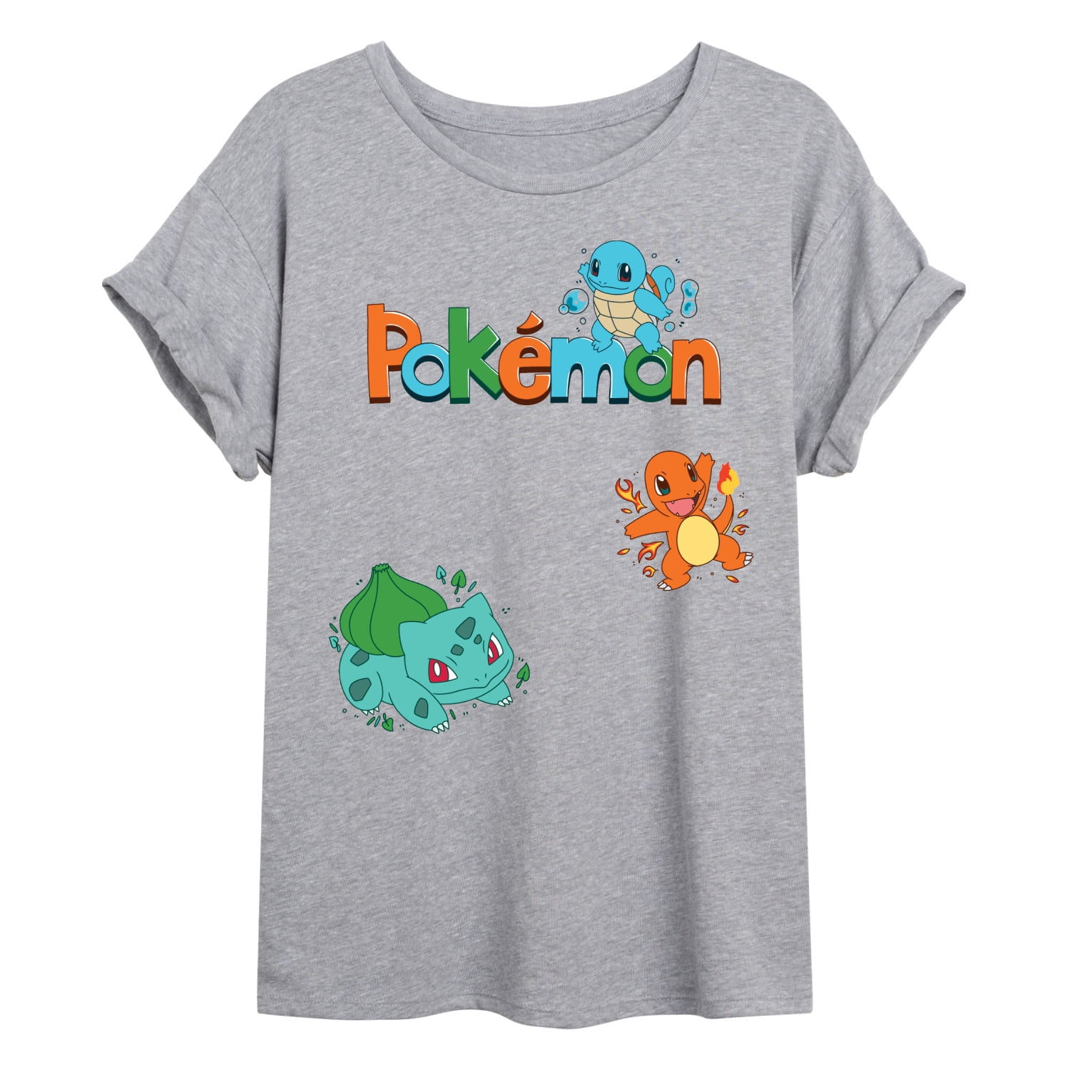 Pokémon - Gen 1 Bulbasaur, Charmander, Squirtle - Womens Oversized ...