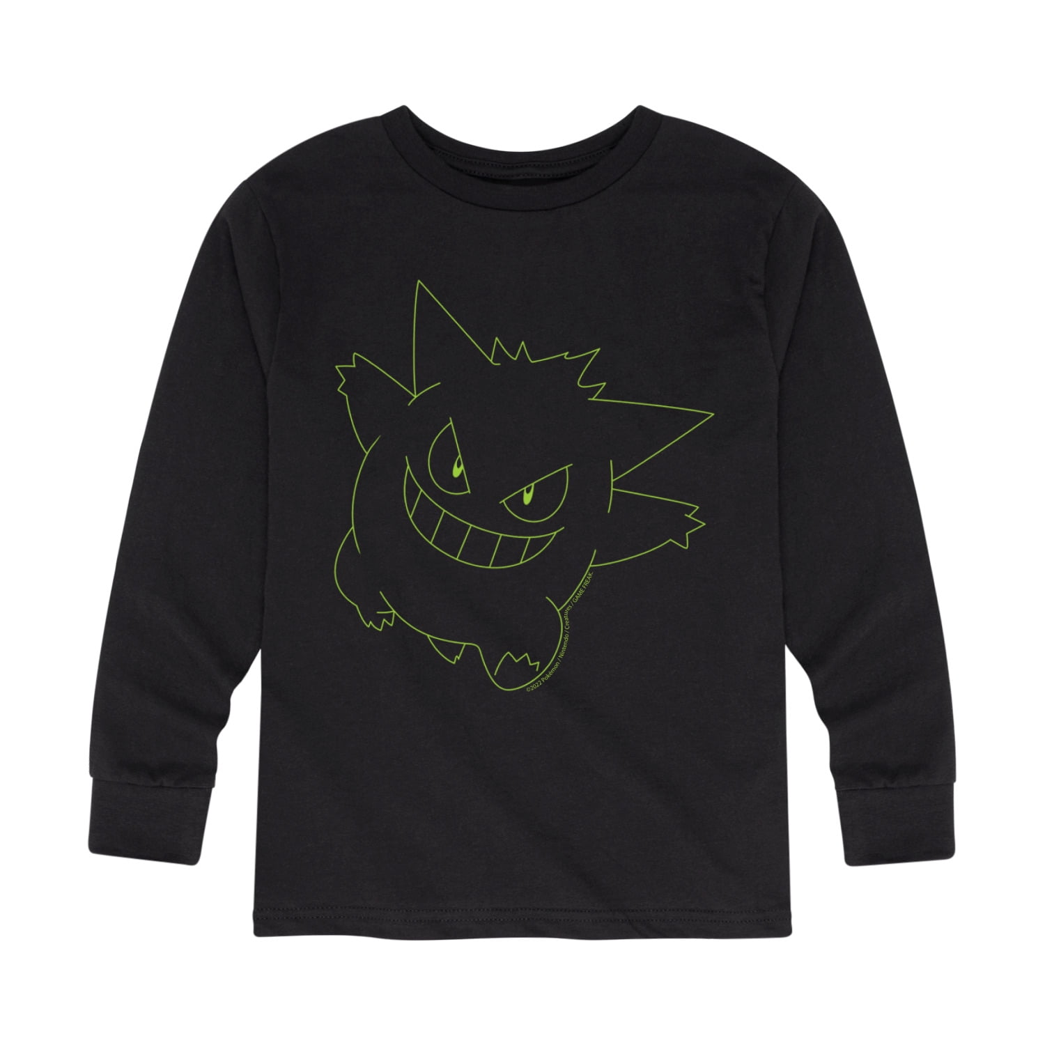 Pokémon - Gengar Neon - Youth Long Sleeve Graphic T- Shirt - Walmart.com