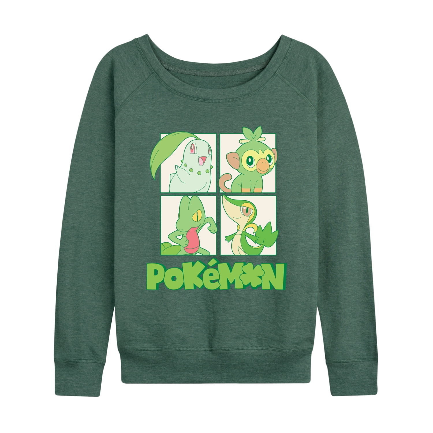 Pokémon - Green Pokemon - Women's French Terry Long Sleeve Pullover ...