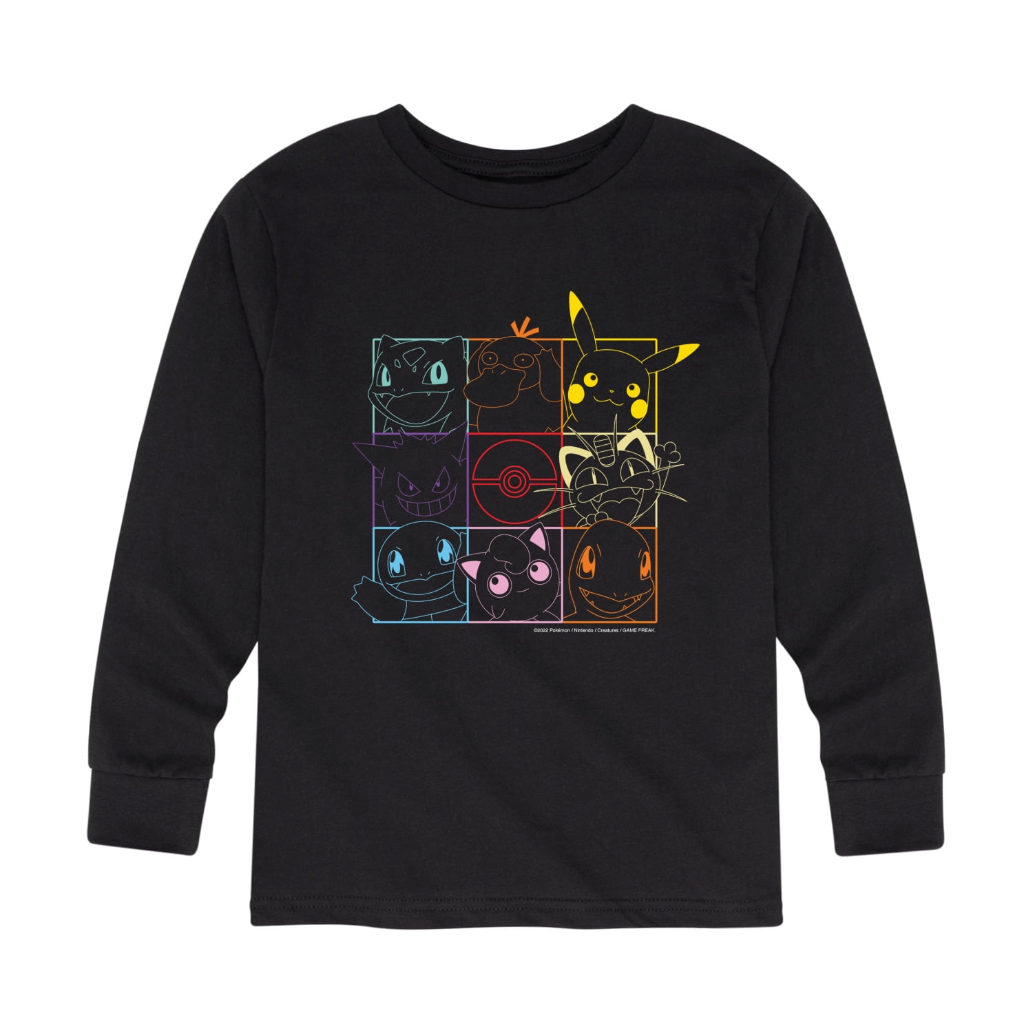 PokÃ©mon Youth Long Sleeve Graphic T-Shirt, Cotton Blend, Machine ...