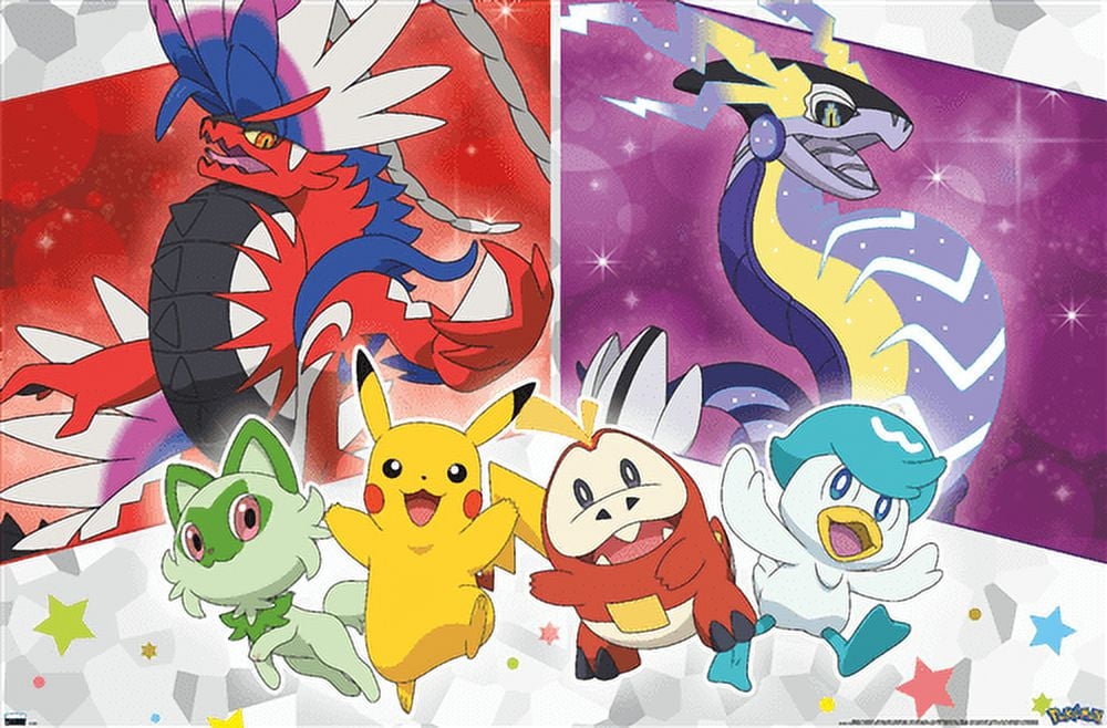 Pokemon - Group Sparkle Wall Poster, 14.725" x 22.375" - Walmart.com