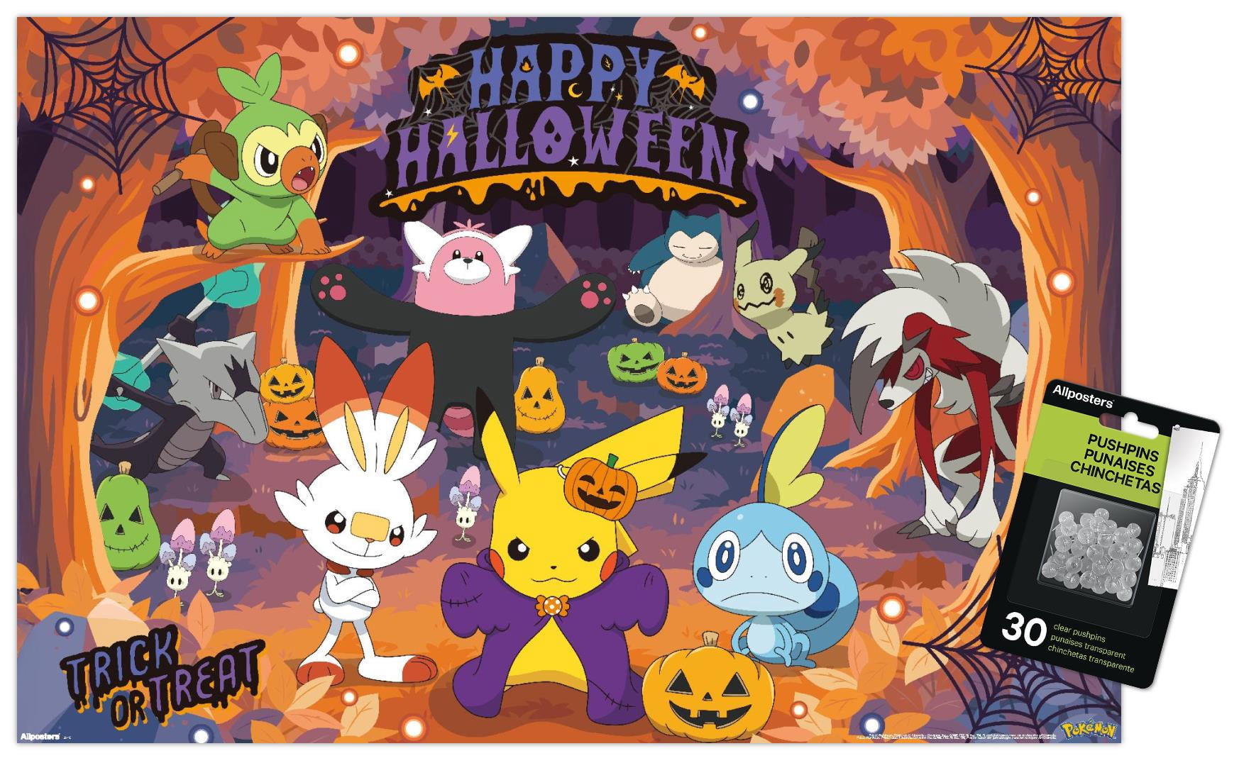 Pokémon: Halloween Forest - Group Wall Poster with Push Pins, 14.725" x ...