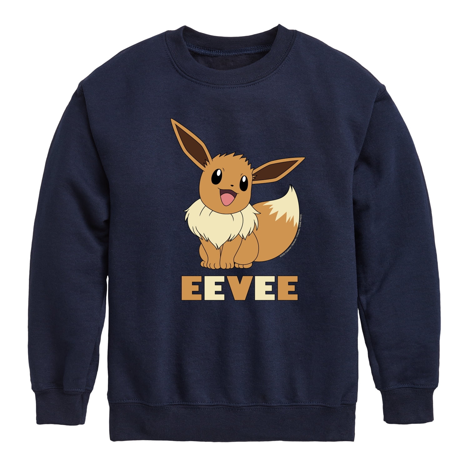 Pokémon - Happy Eevee - Youth Crewneck Fleece Sweatshirt - Walmart.com