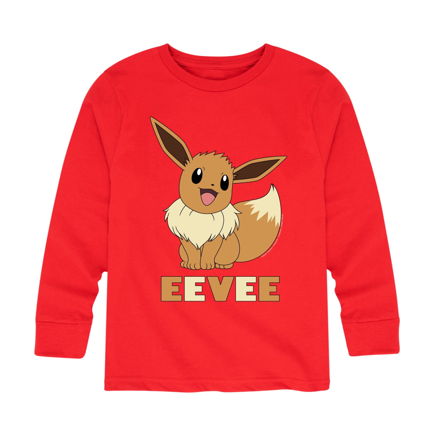 Pokémon - Happy Eevee - Youth Long Sleeve Graphic T- Shirt - Walmart.com