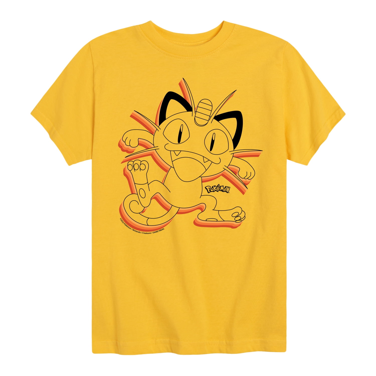 Pokémon - Happy Meowth Retro - Youth Short Sleeve Graphic T- Shirt ...