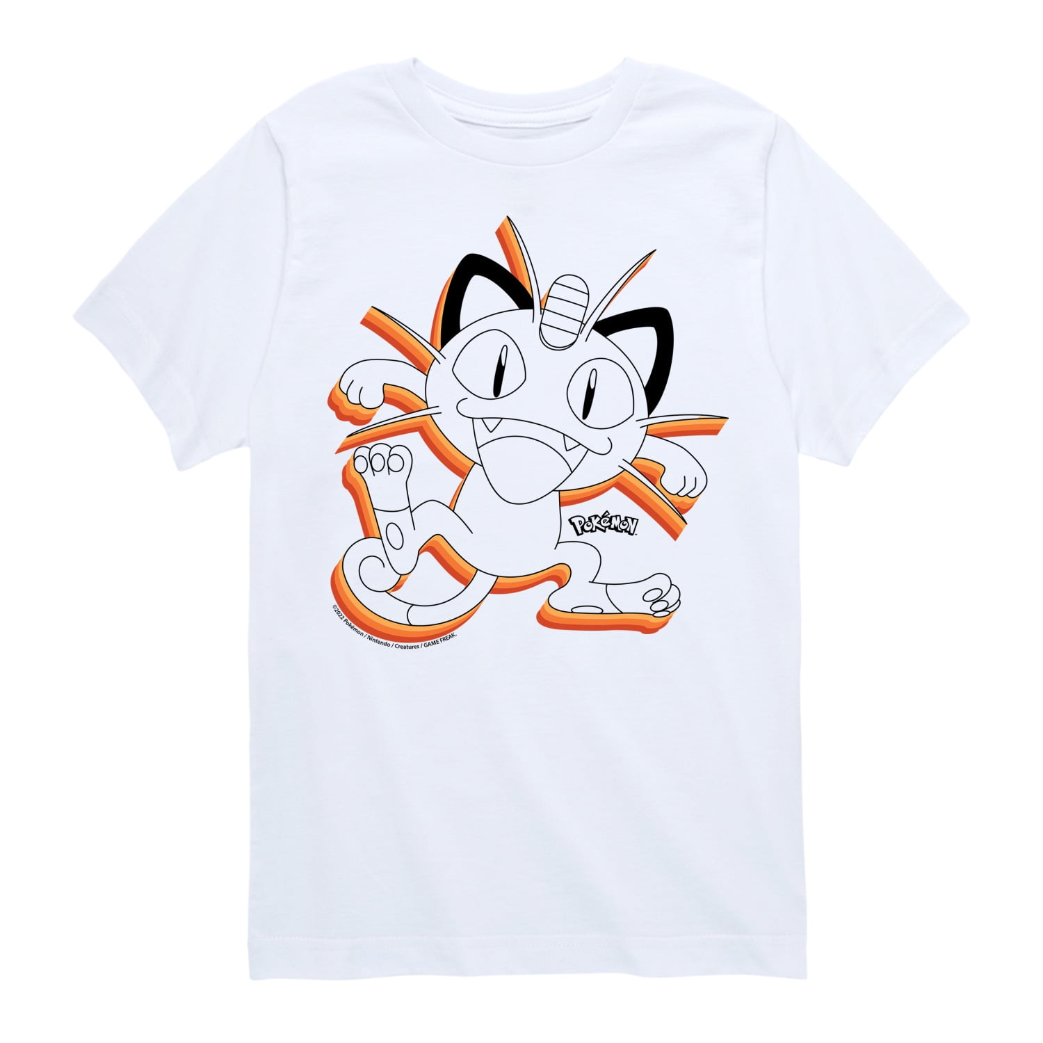 Pokémon - Happy Meowth Retro - Youth Short Sleeve Graphic T- Shirt ...