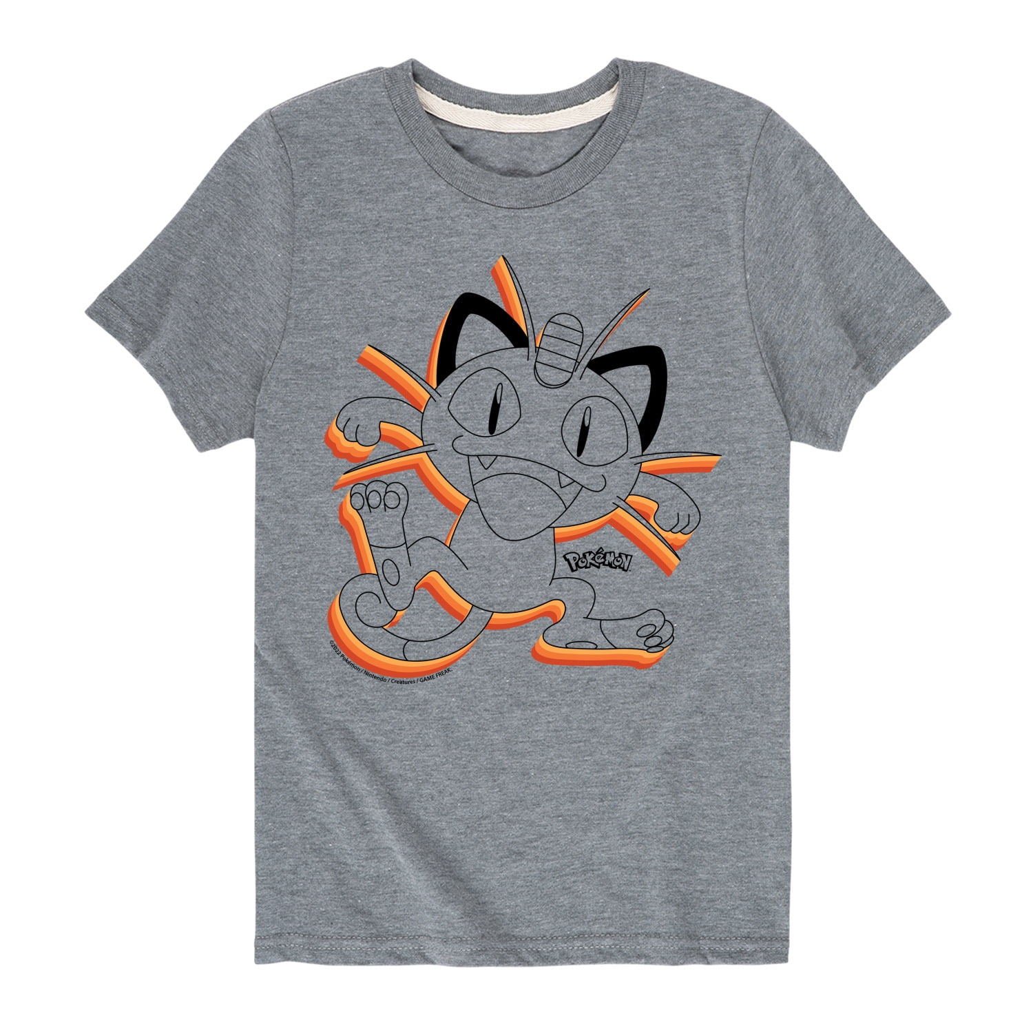 Pokémon - Happy Meowth Retro - Youth Short Sleeve Graphic T- Shirt ...