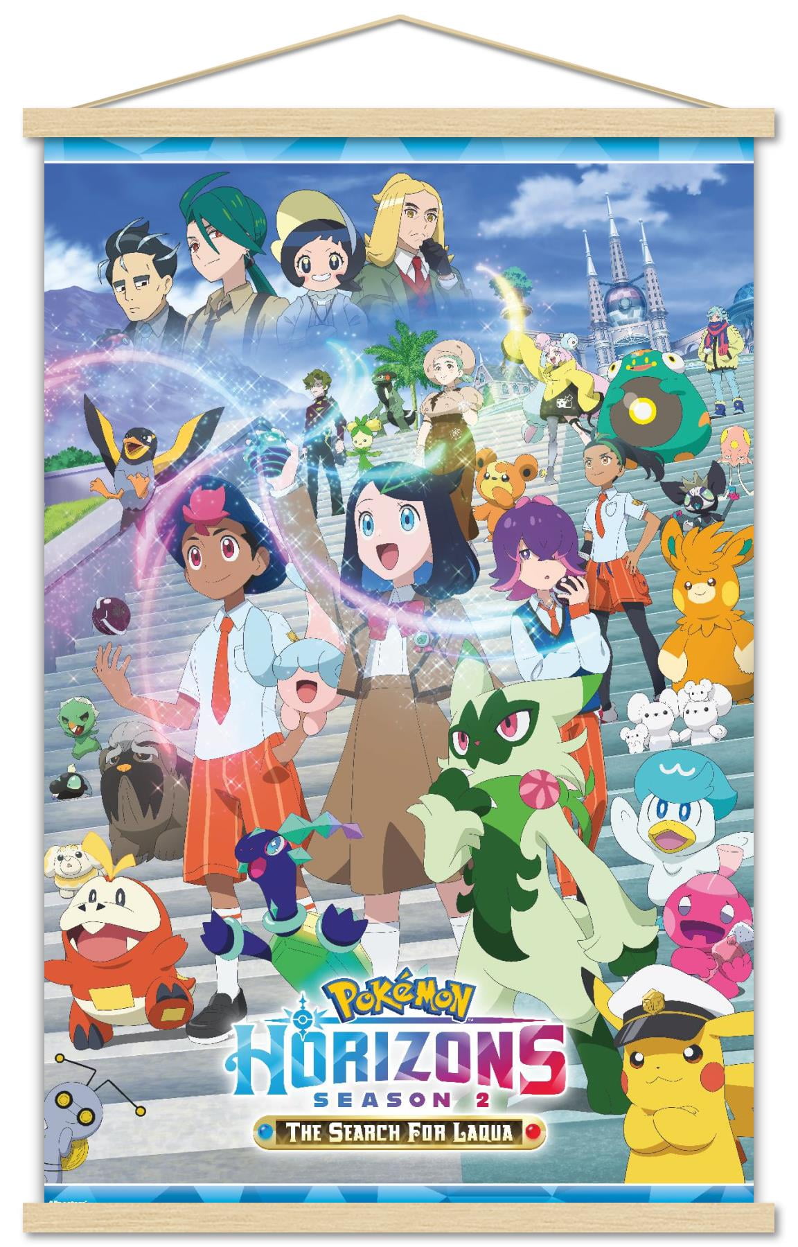 Pokémon Horizons: Season 2 - Key Art Wall Poster with Magnetic Frame ...
