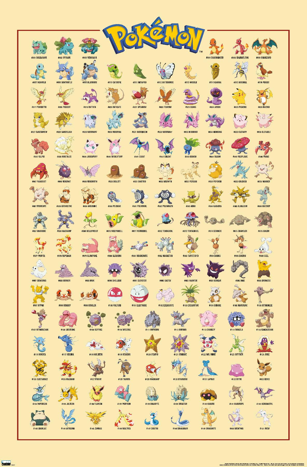 Pokémon - Kanto Grid Wall Poster, 14.725" x 22.375" - Walmart.com