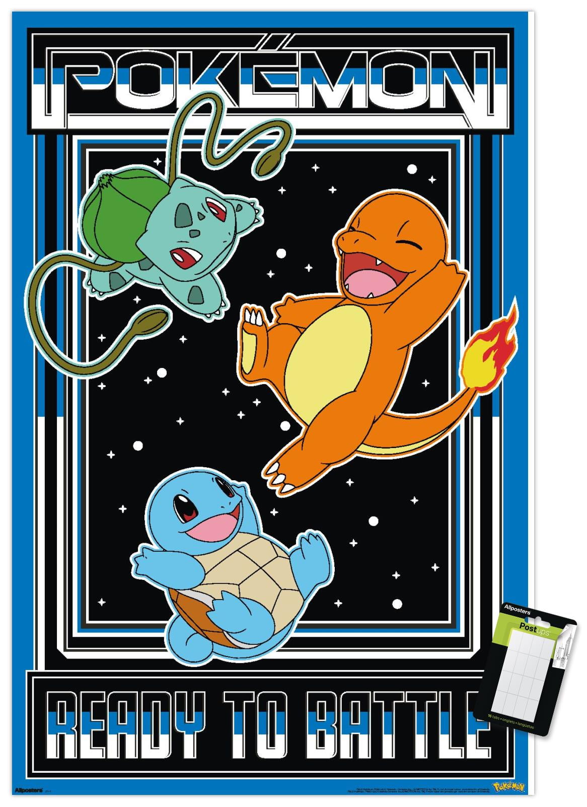 Pokémon - Kanto Starters Ready to Battle Wall Poster, 22.375" x 34 ...