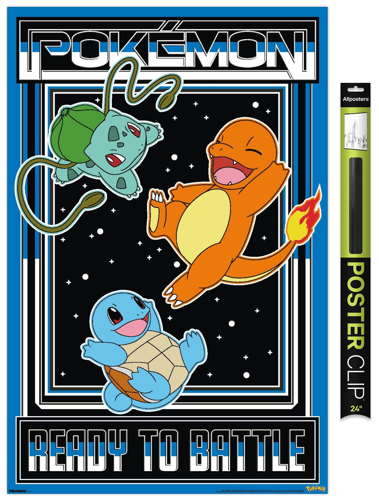 Pokémon - Kanto Starters Ready to Battle Wall Poster, 22.375" x 34 ...