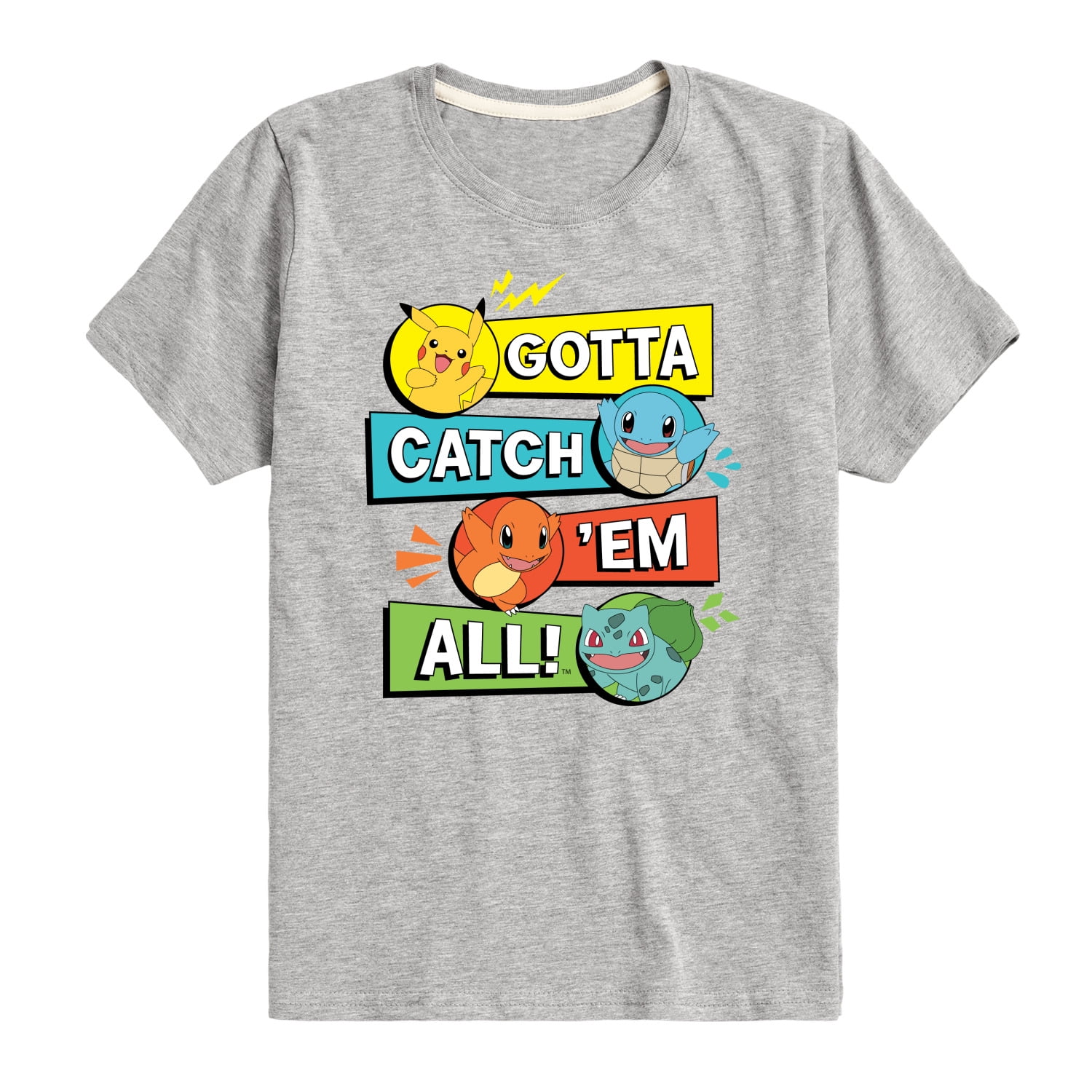 Pokémon - Kanto Starters - Youth Short Sleeve Graphic T-Shirt - Walmart.com