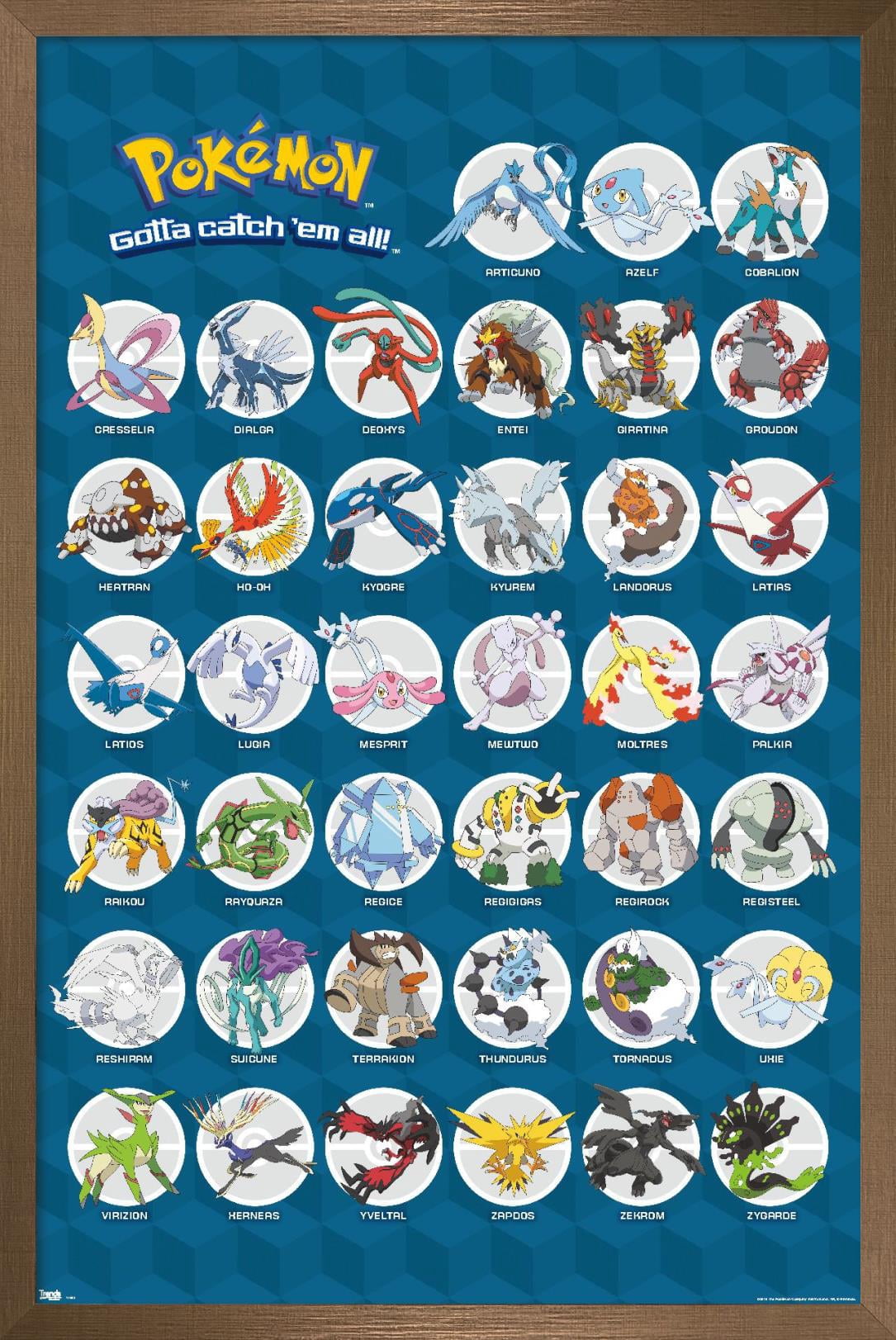 Pokemon - Legendary Wall Poster, 22.375" x 34", Framed - Walmart.com