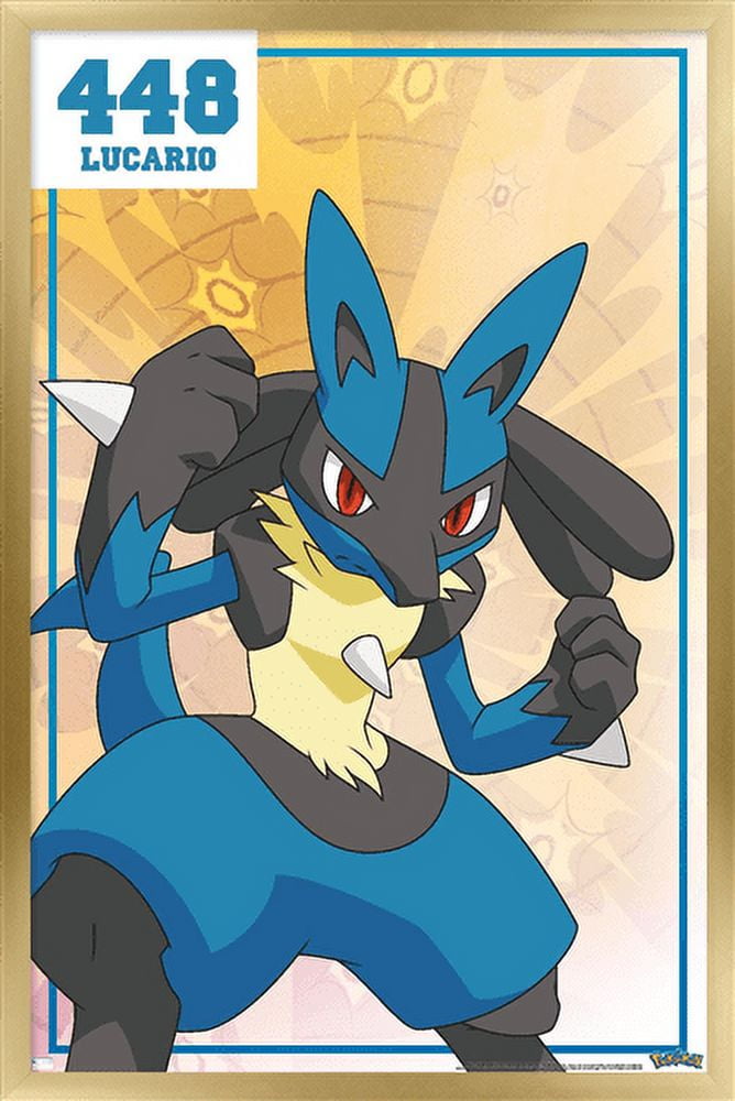 Pokémon - Lucario 448 Wall Poster, 22.375" x 34" Framed - Walmart.com