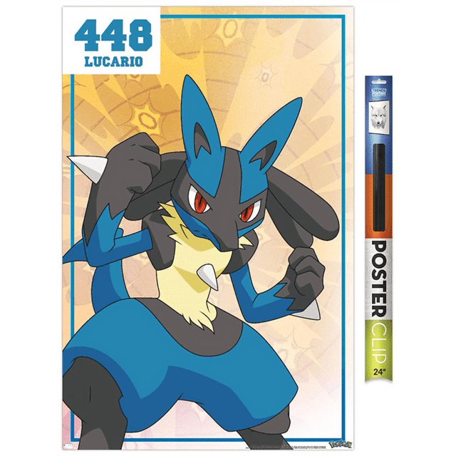 Pokémon - Lucario 448 Wall Poster, 22.375" x 34" - Walmart.com
