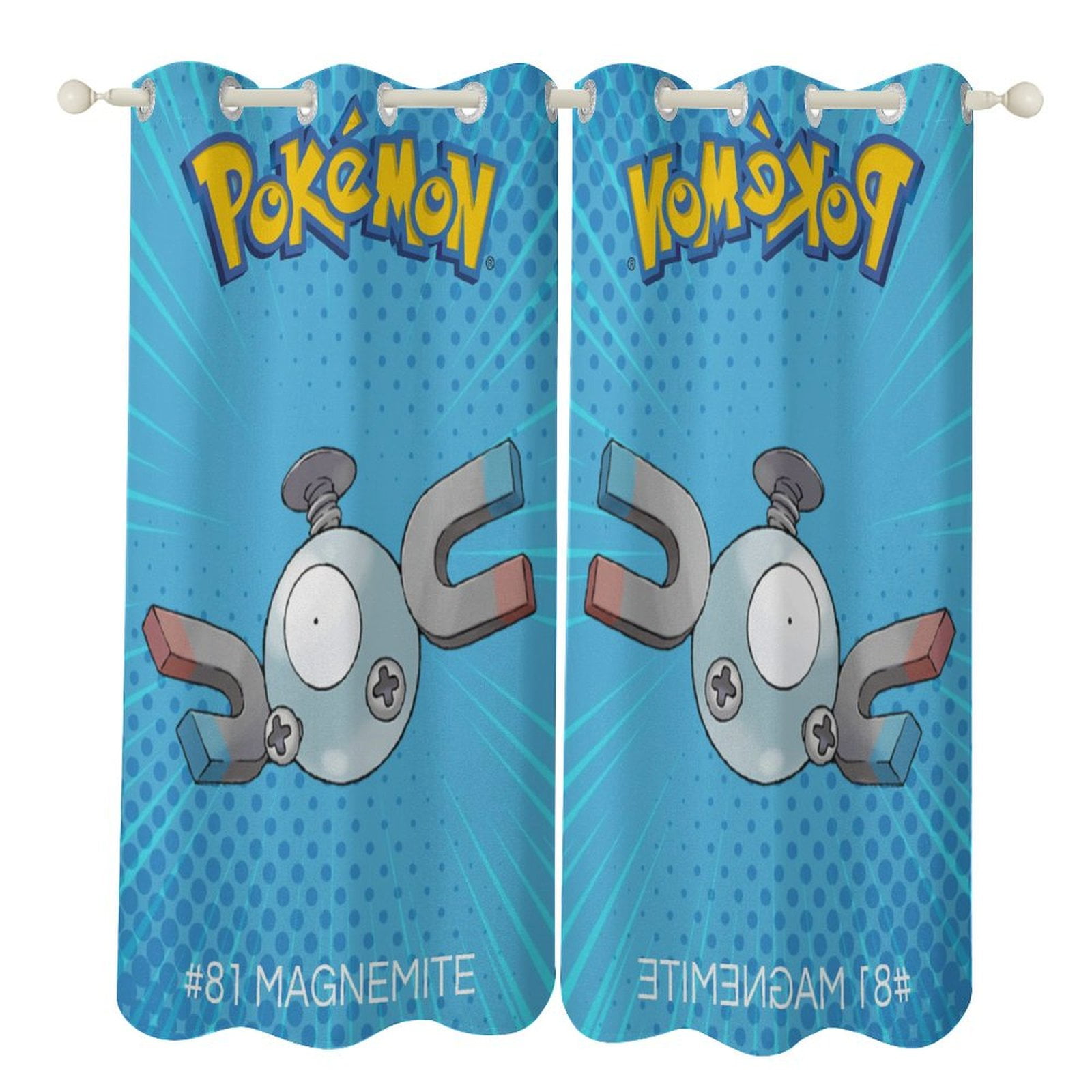 Pokémon-Magnemite Kids Curtains 52 X 72 Inch,Cartoon Blackout Curtains ...