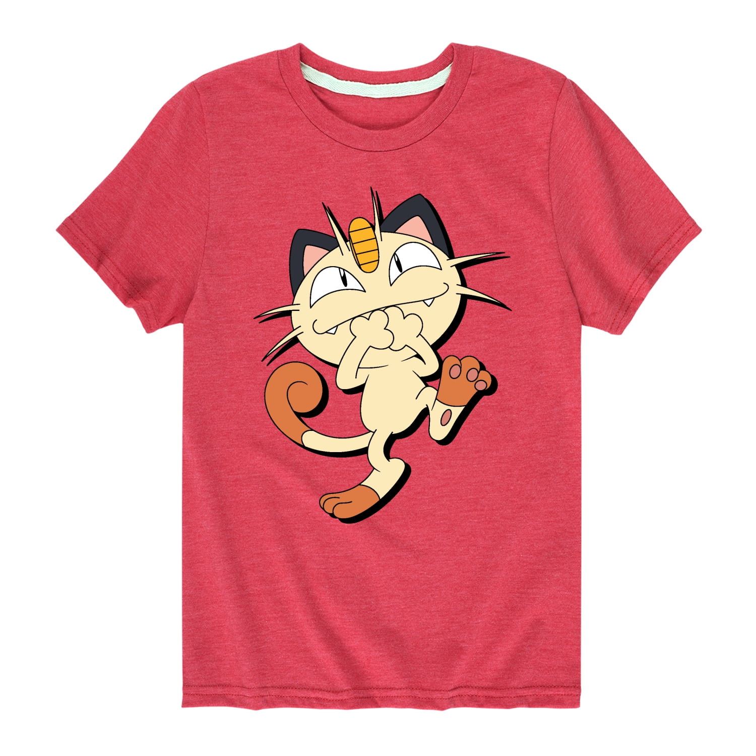 Pokémon - Meowth Mischevious Laugh - Youth Short Sleeve Graphic T ...