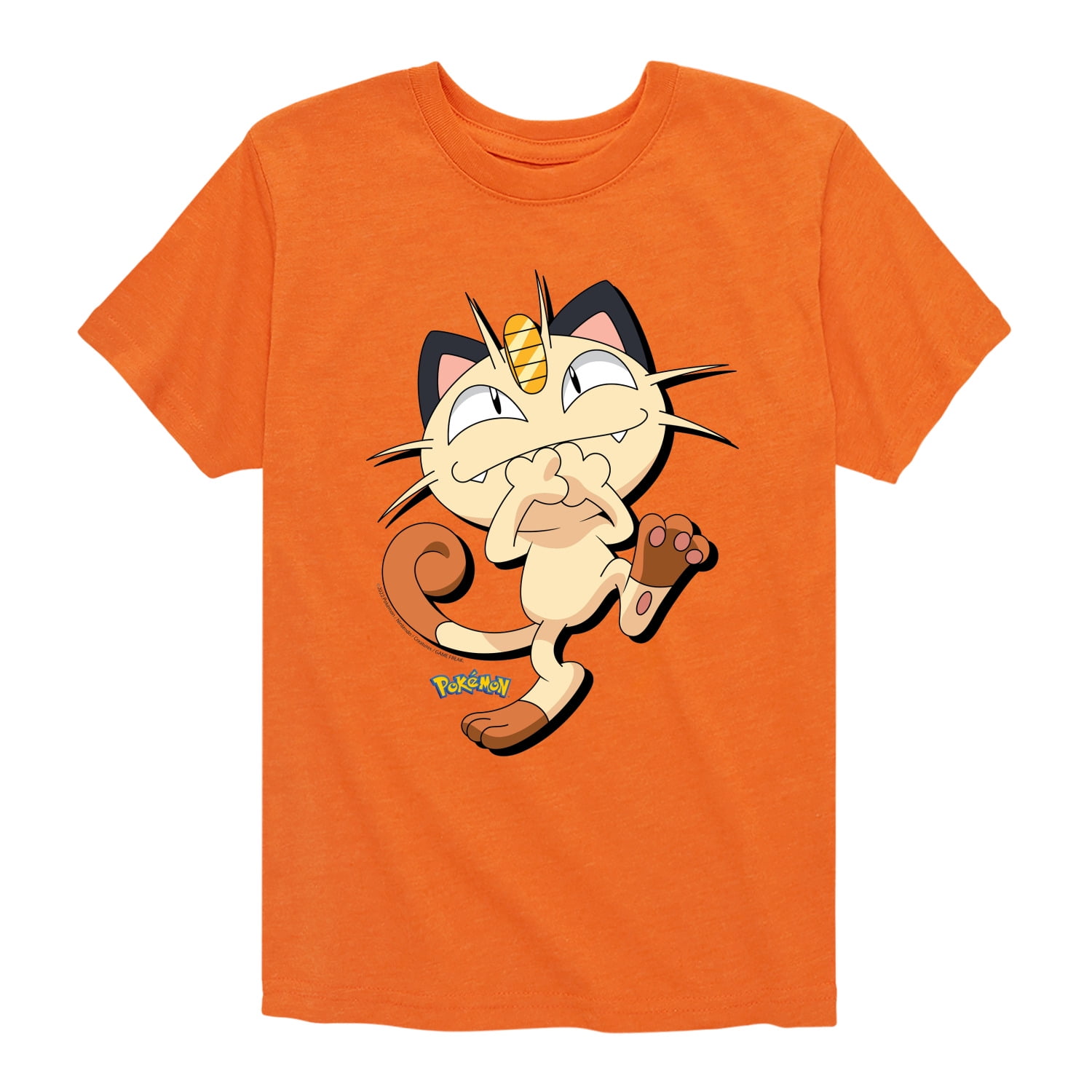Pokémon - Meowth Mischevious Laugh - Youth Short Sleeve Graphic T ...