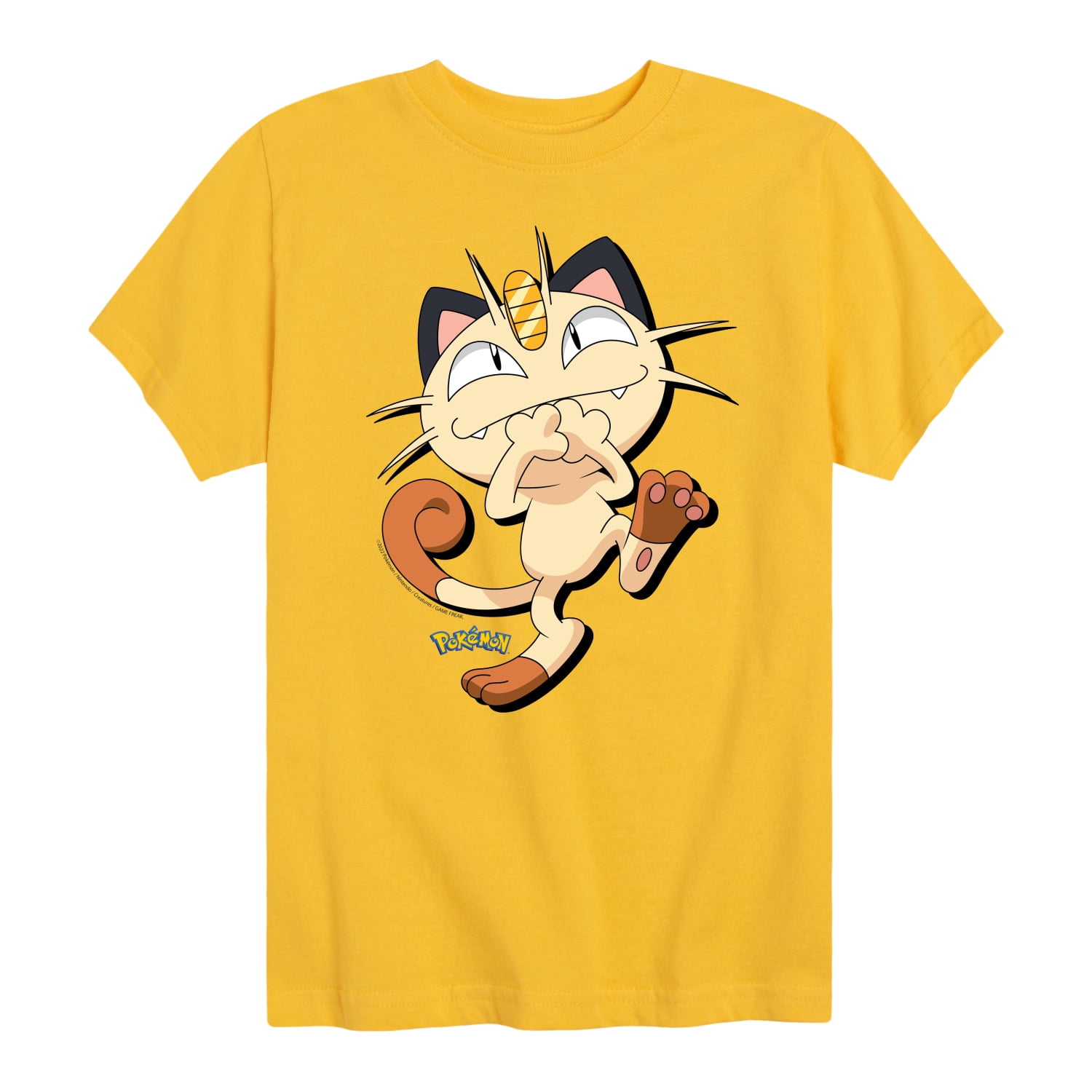 Pokémon - Meowth Mischevious Laugh - Youth Short Sleeve Graphic T ...