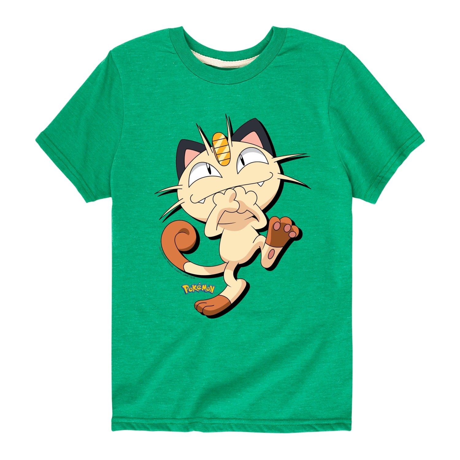 Pokémon - Meowth Mischevious Laugh - Youth Short Sleeve Graphic T ...