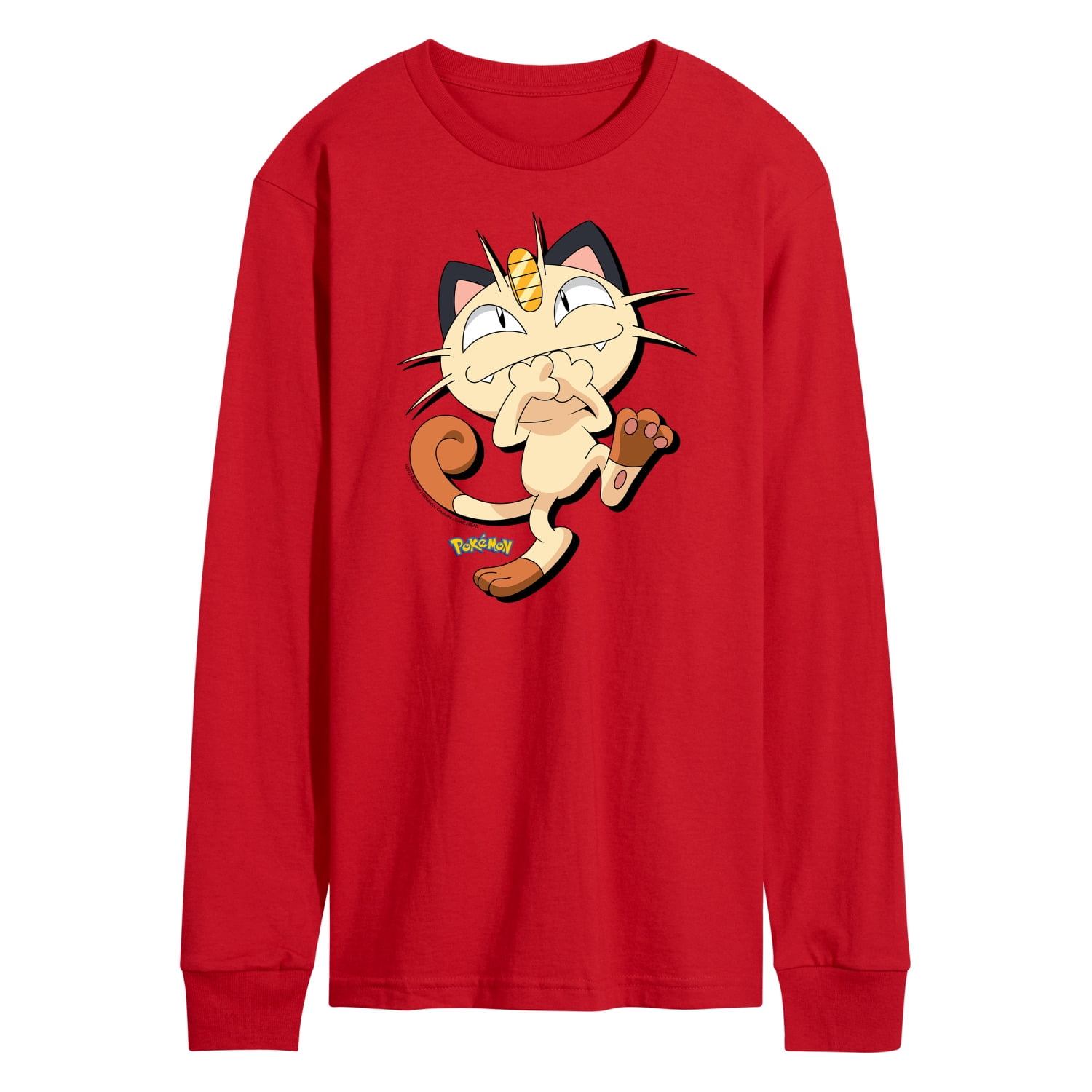 Pokémon - Meowth Shadow - Men's Long Sleeve T-Shirt - Walmart.com