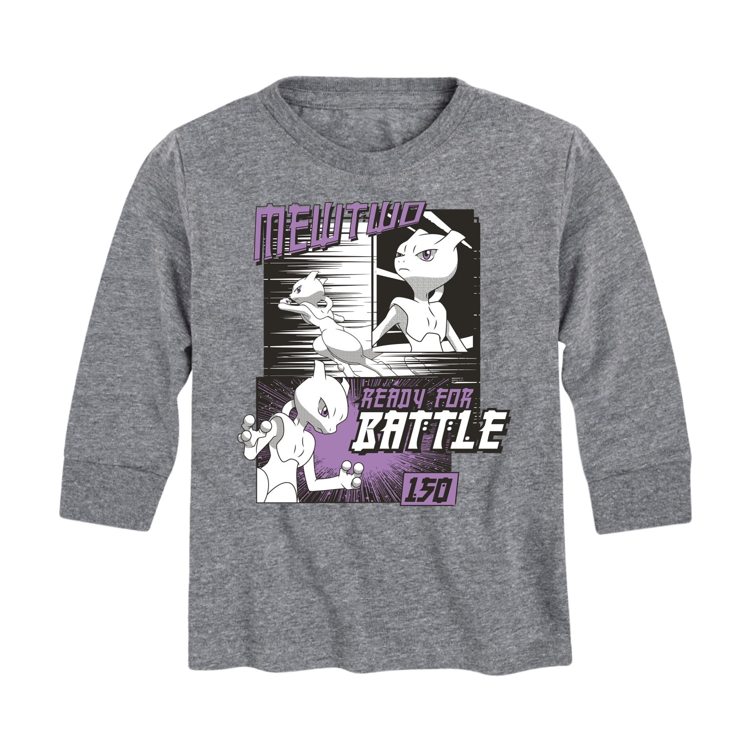 Pokémon - Mewtwo Ready For Battle - Youth Long Sleeve Graphic T- Shirt ...