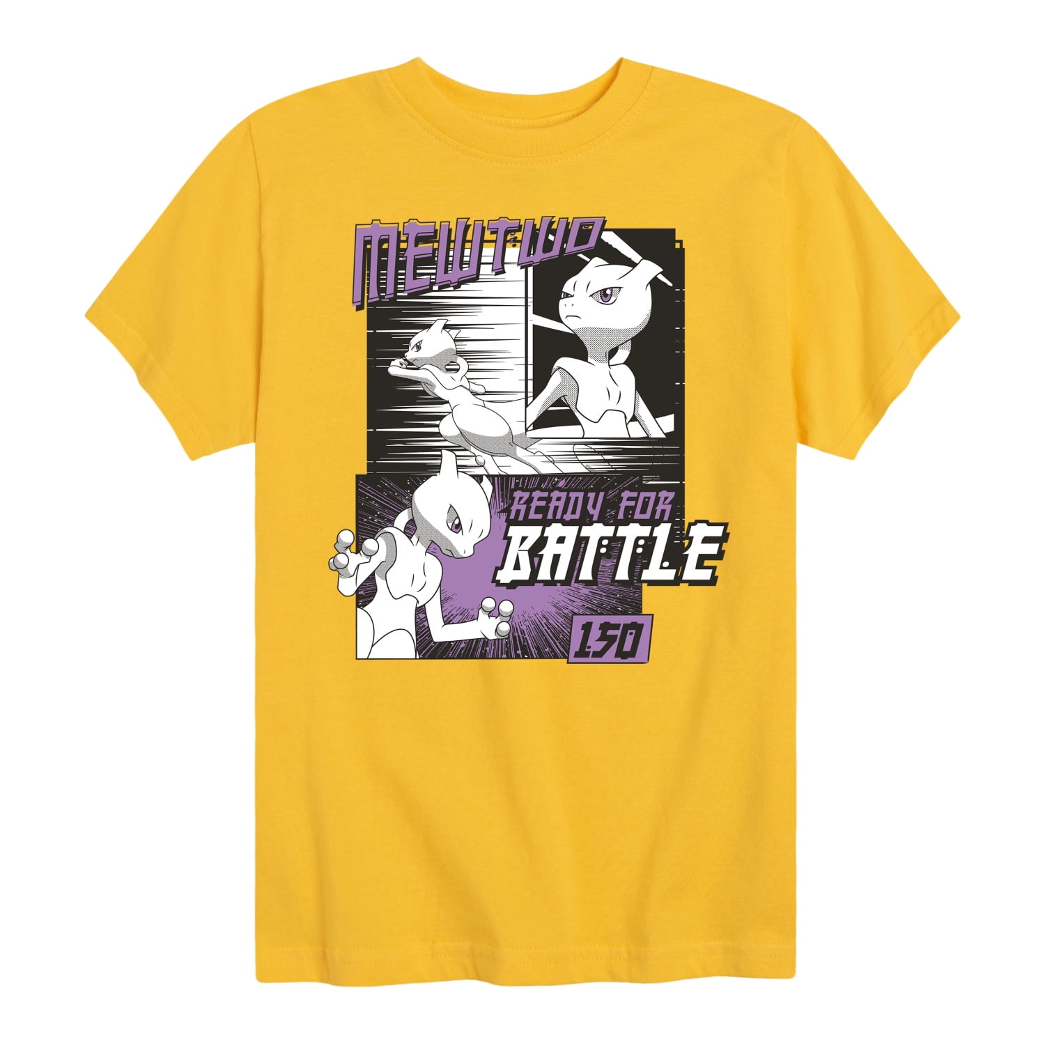 Pokémon - Mewtwo Ready For Battle - Youth Short Sleeve Graphic T- Shirt ...