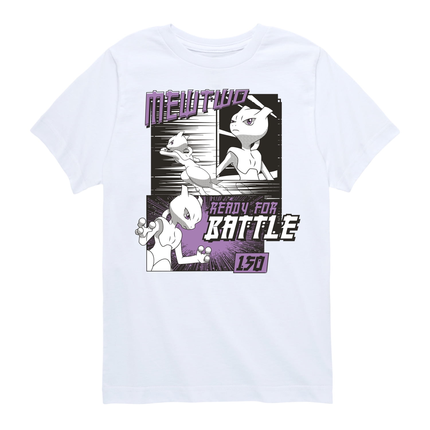 Pokémon - Mewtwo Ready For Battle - Youth Short Sleeve Graphic T- Shirt ...
