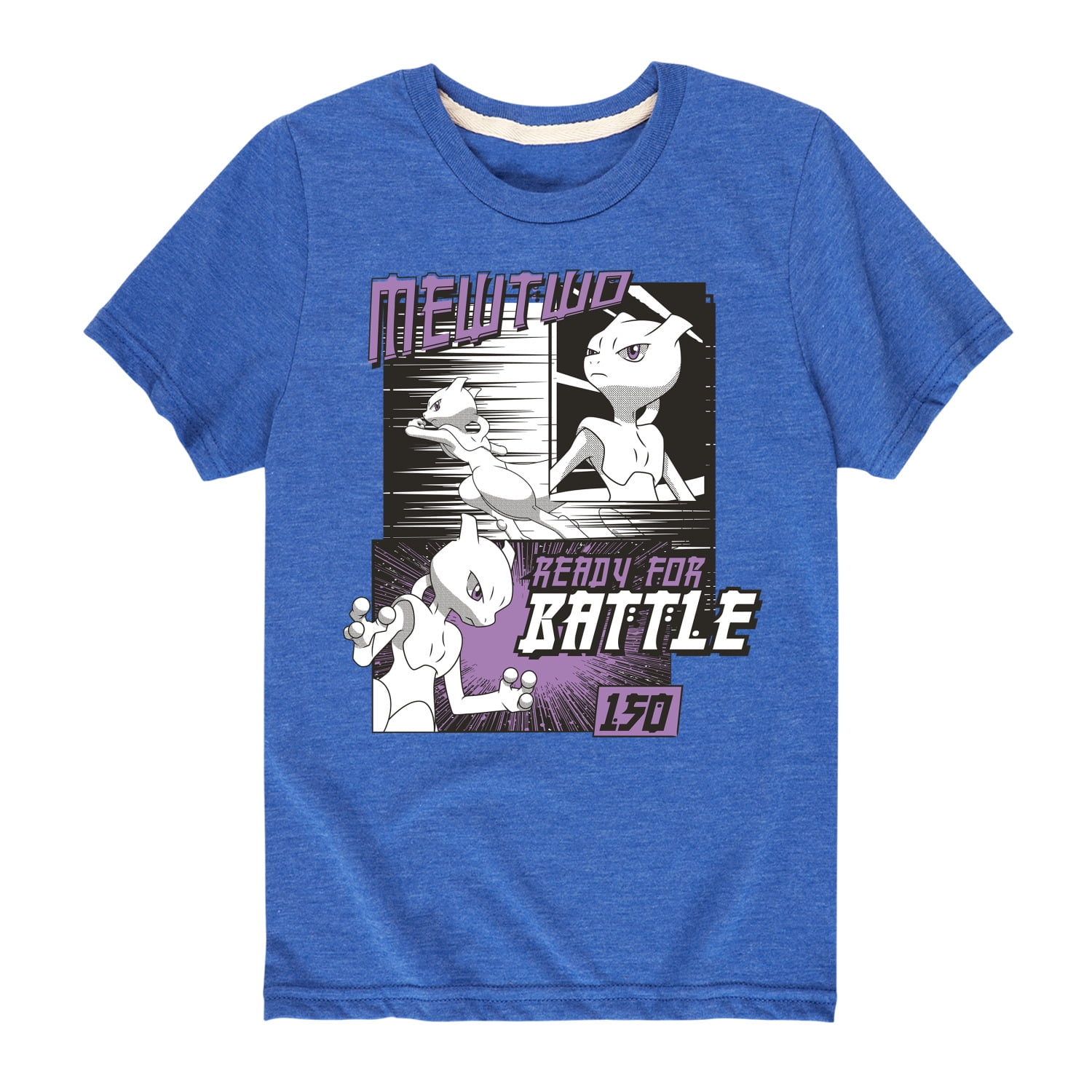 Pokémon - Mewtwo Ready For Battle - Youth Short Sleeve Graphic T- Shirt ...