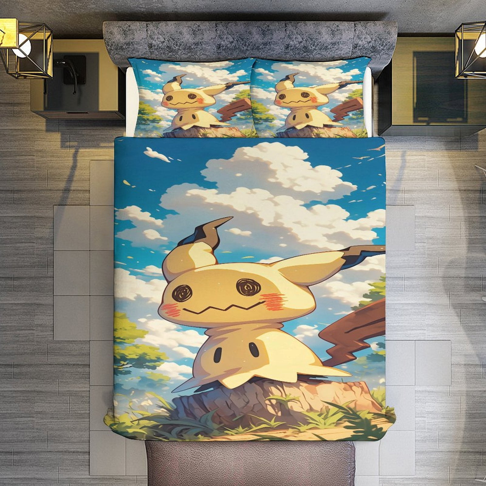 Pokémon Mimikyu- Pikachu Bedding Duvet Cover Queen Size for Kids and ...