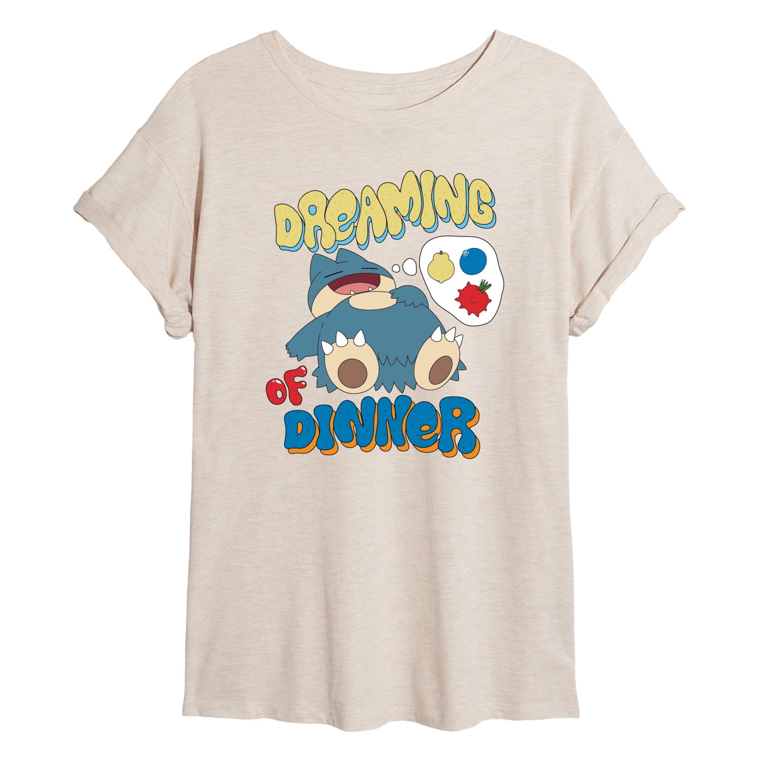 Pokémon - Munchlax Thanksgiving - Juniors Oversized Graphic T-Shirt ...