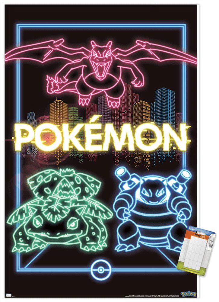 Pokémon - Neon Group Wall Poster, 14.725" x 22.375" - Walmart.com
