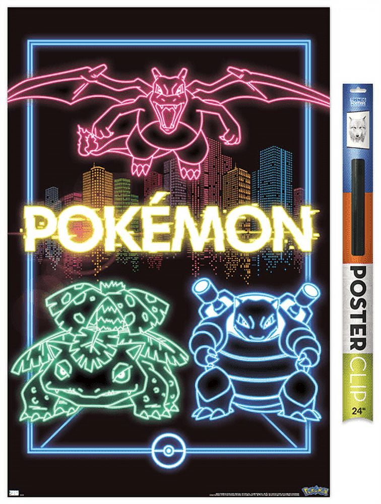 Pokémon - Neon Group Wall Poster, 22.375" x 34" - Walmart.com