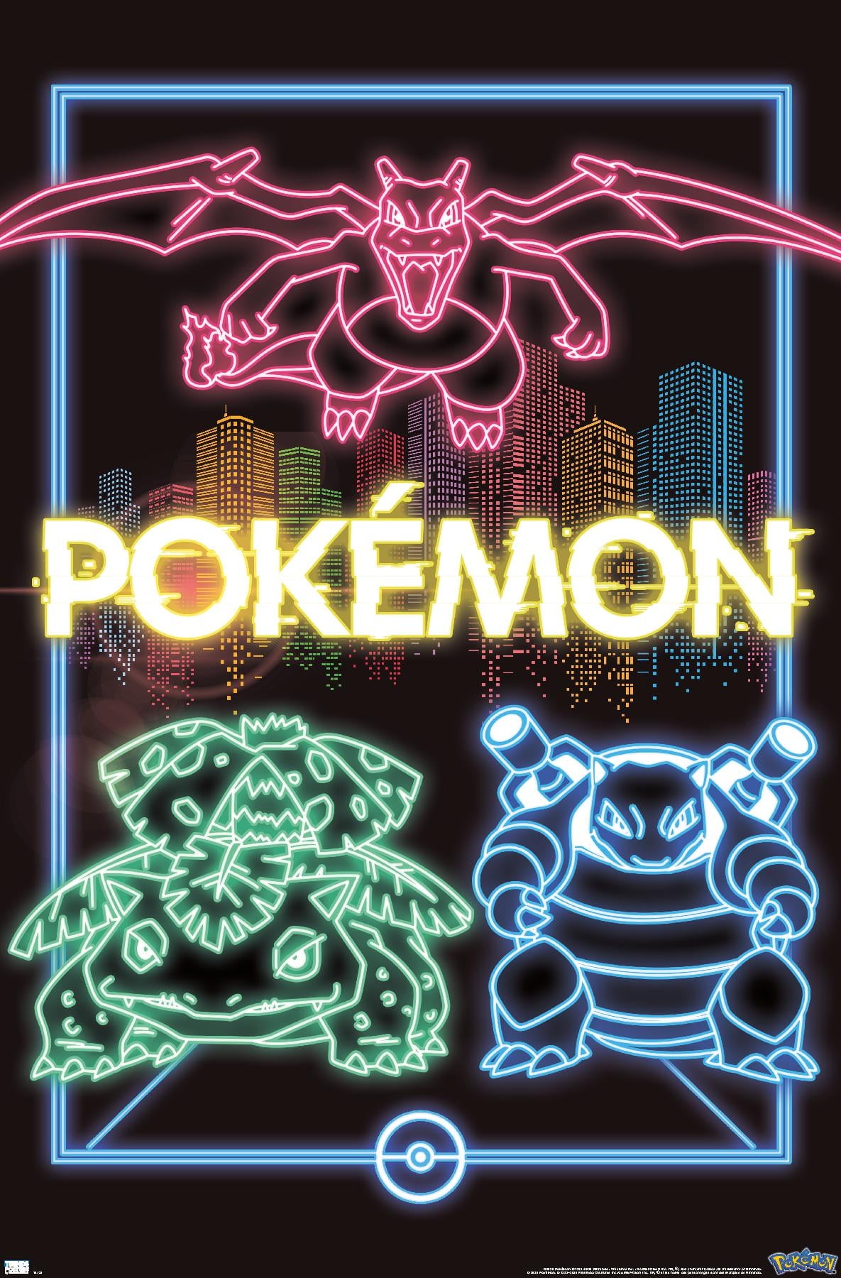 Pokemon - Neon Group Wall Poster, 22.375" x 34" - Walmart.com