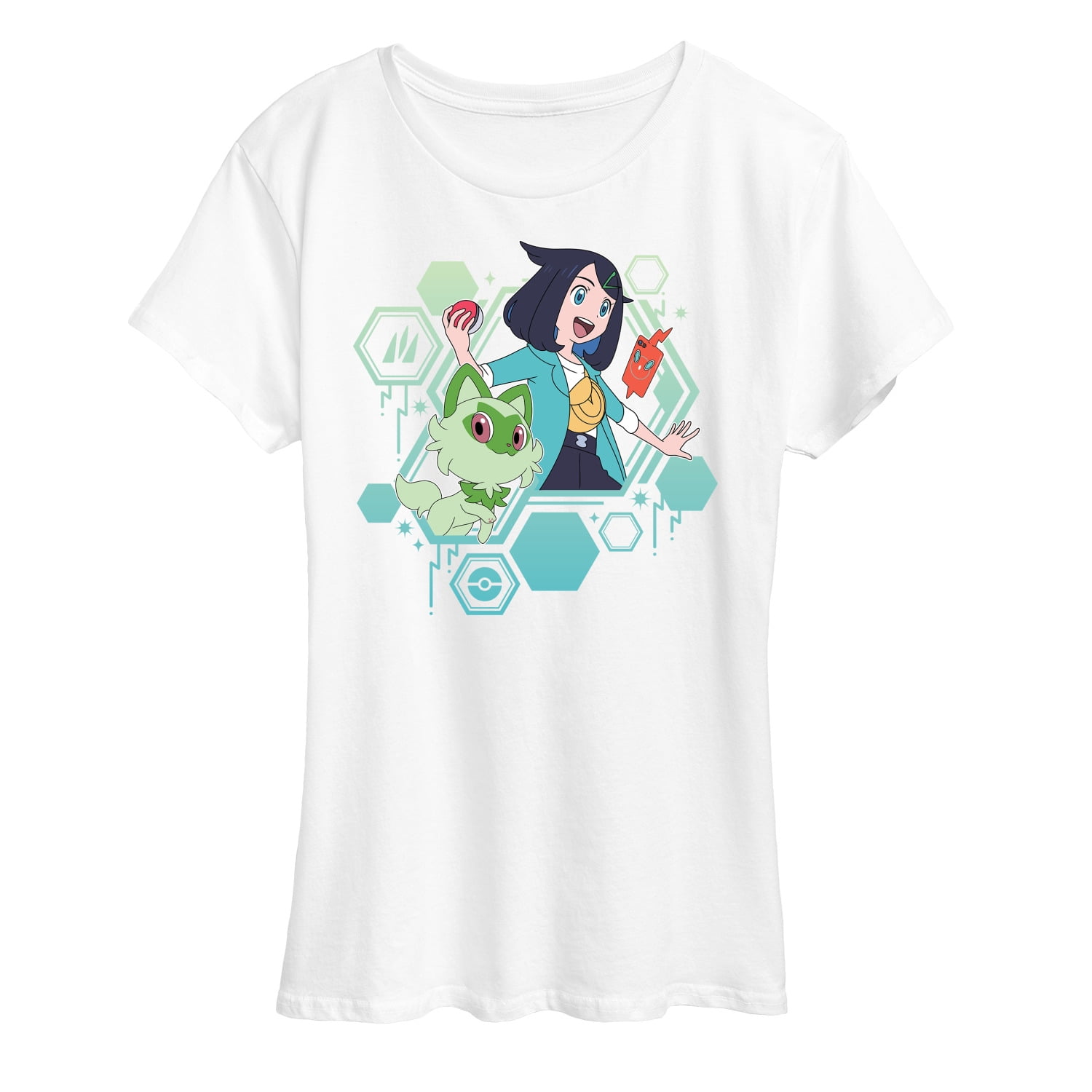 Pokémon - New Horizons - Liko And Sprigatito - Ladies Short Sleeve ...