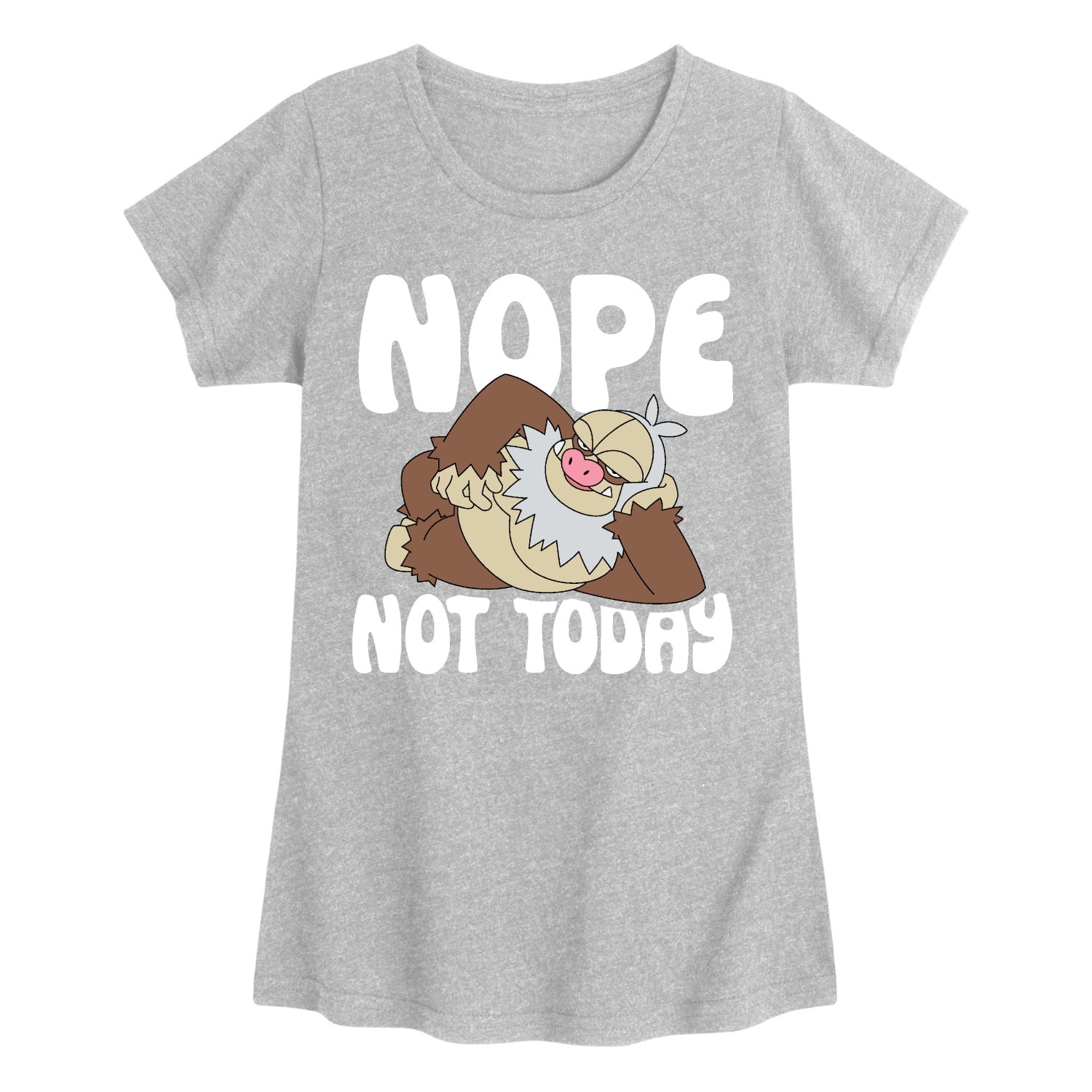 Pokémon - Nope Not Today Slaking - Youth Girls Short Sleeve T-Shirt ...