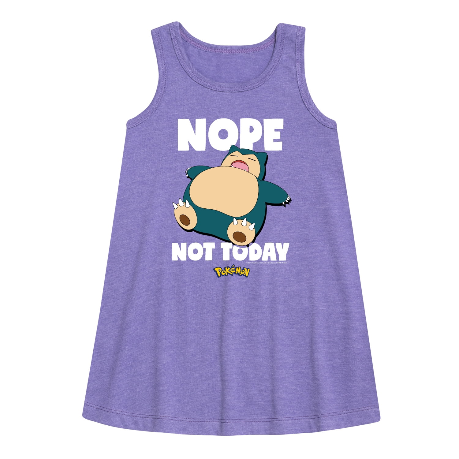 Pokémon - Nope Not Today Snorlax - Youth Girls A-line Dress - Walmart.com