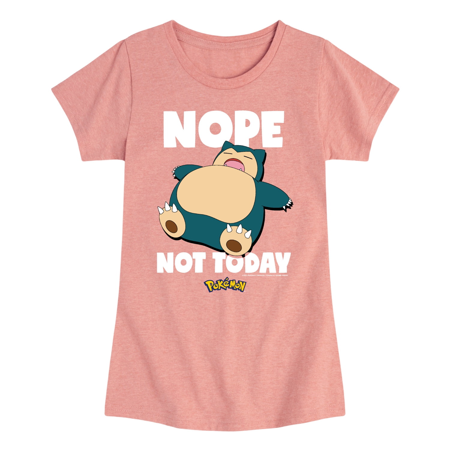 Pokémon - Nope Not Today Snorlax - Youth Girls Short Sleeve Graphic T ...