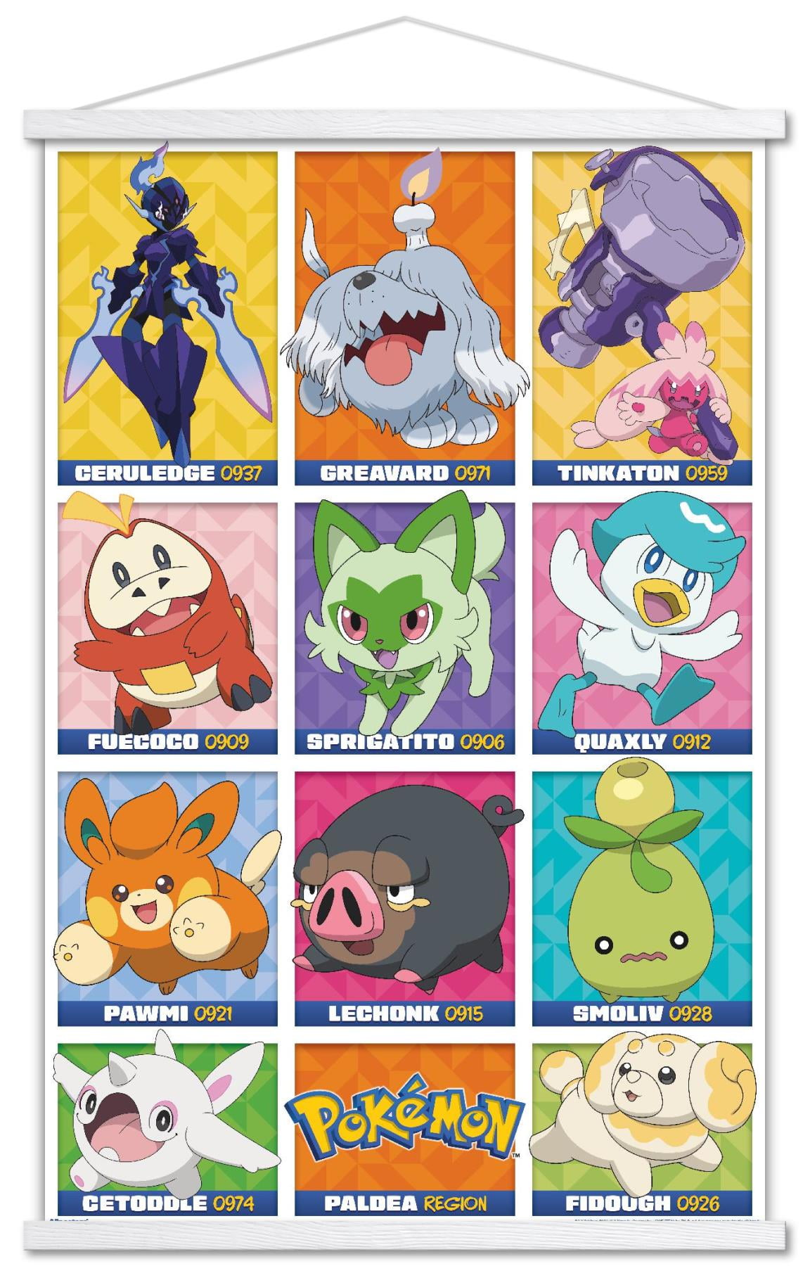 Pokémon: Paldea Region - Group Wall Poster with Magnetic Frame, 22.375 ...