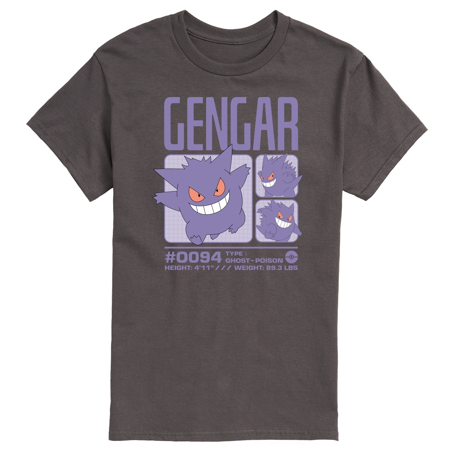 Pokémon - Pastel Gengar Stats - Men's Short Sleeve Graphic T-Shirt ...