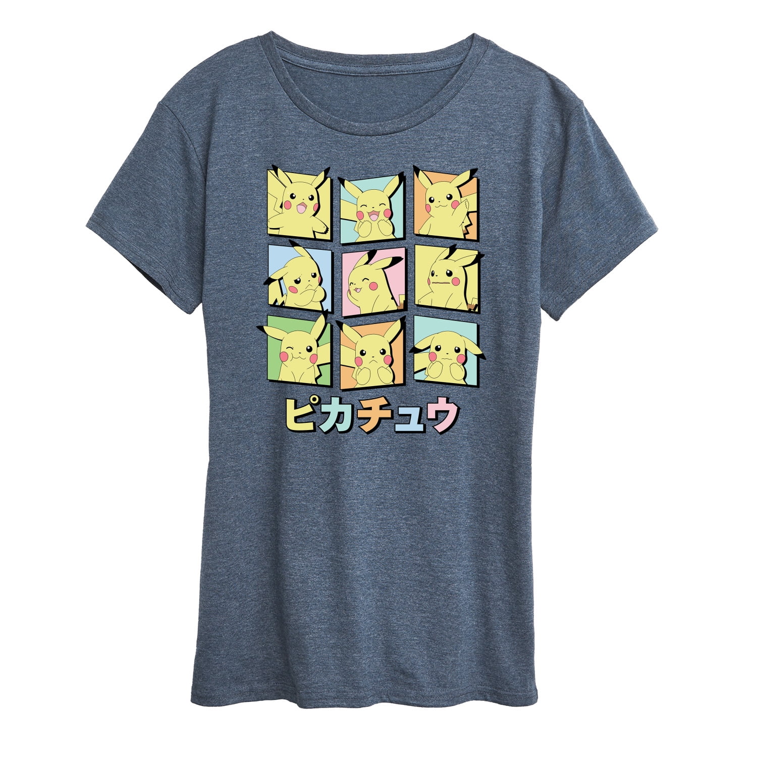 Pokémon - Pastel Pikachu Expression Grid - Women's Short Sleeve Graphic ...
