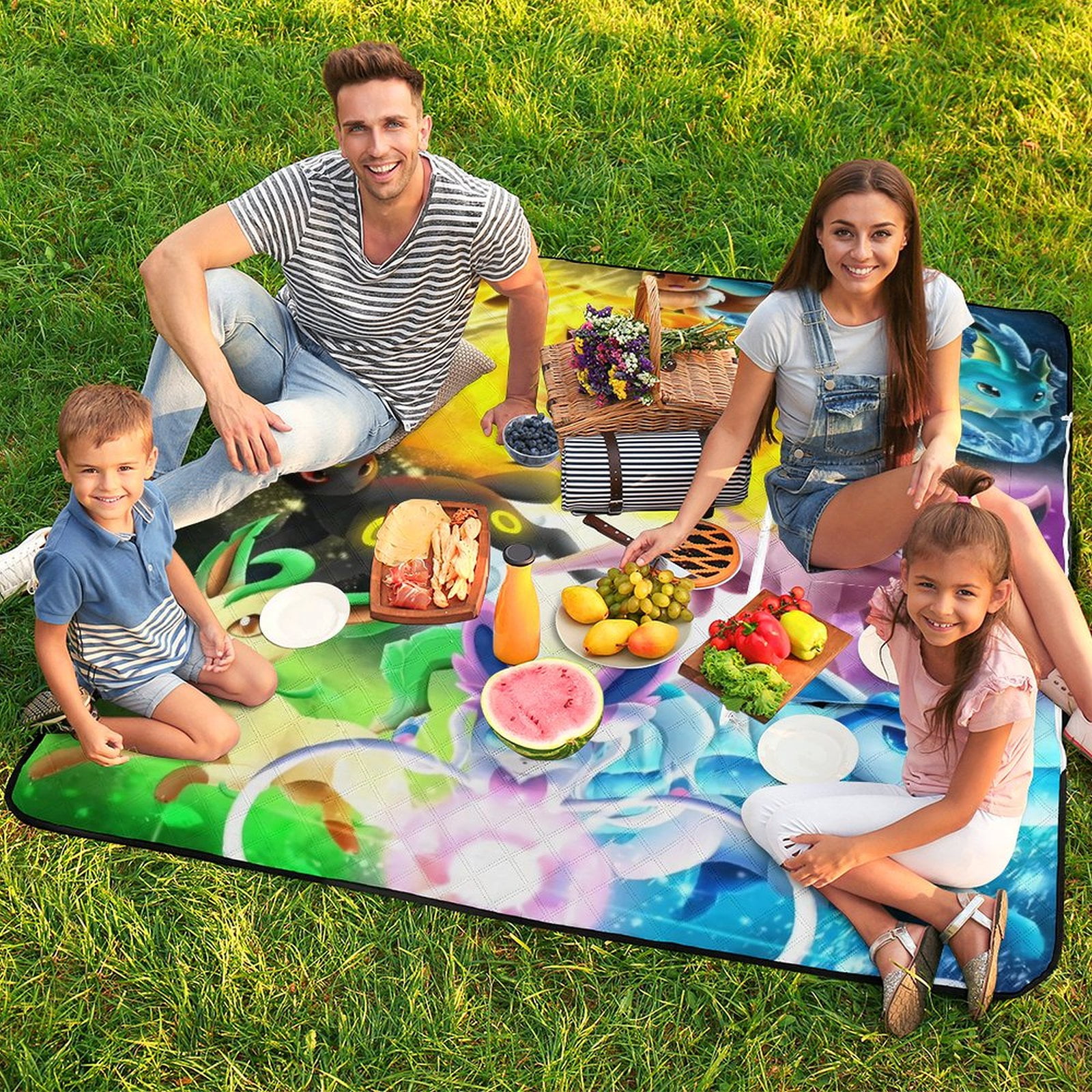 Pokémon Picnic Blanket Outdoor Extra Large Picnic Mat 59"X59" Camping ...