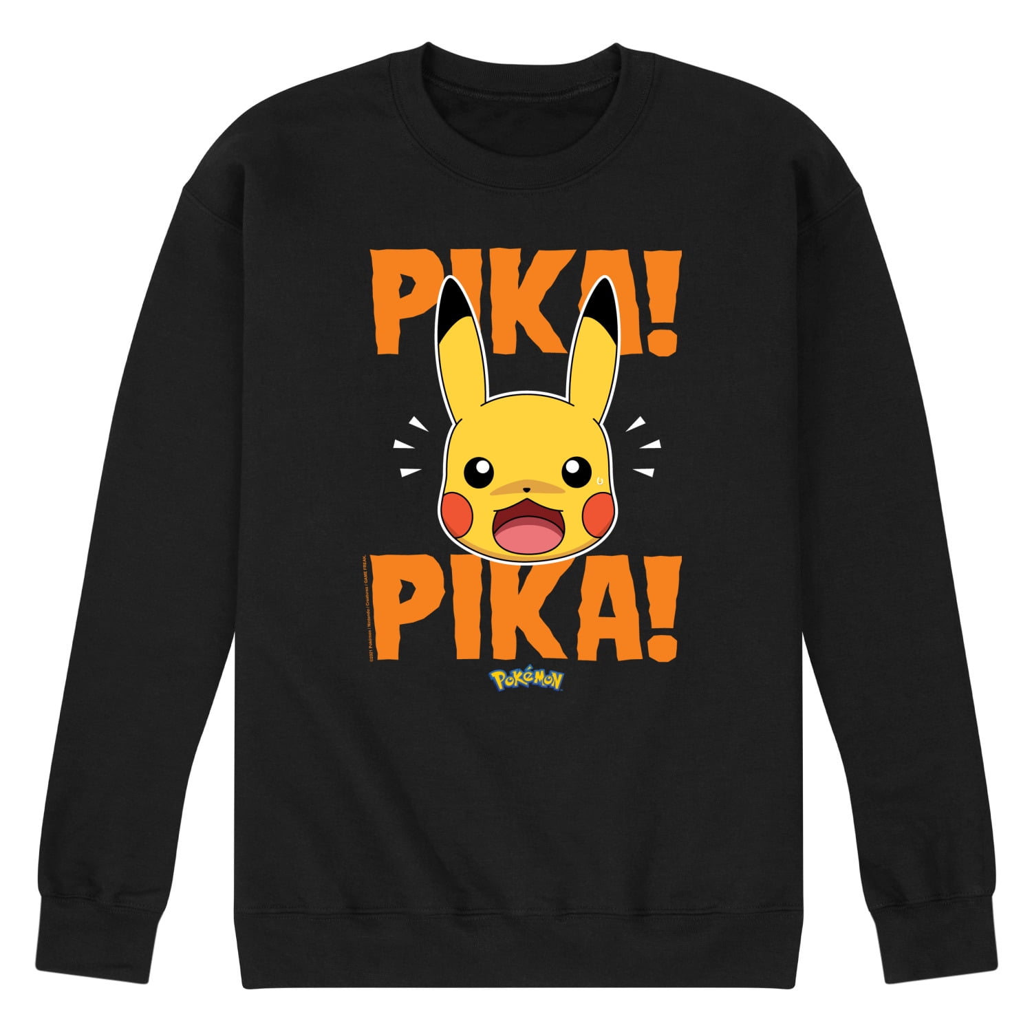Pokémon - Pika Pika Scared - Men's Crew Neck Fleece Pullover - Walmart.com