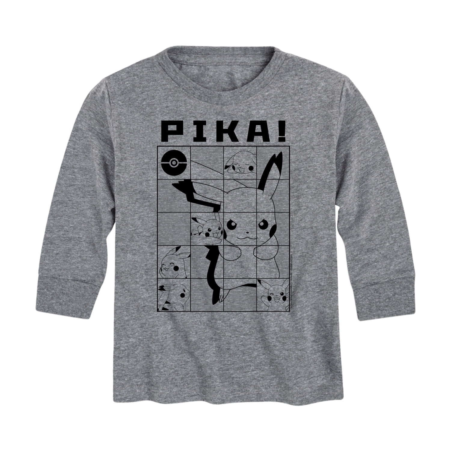 Pokémon - Pika Pikachu Grid - Youth Long Sleeve Graphic T- Shirt ...