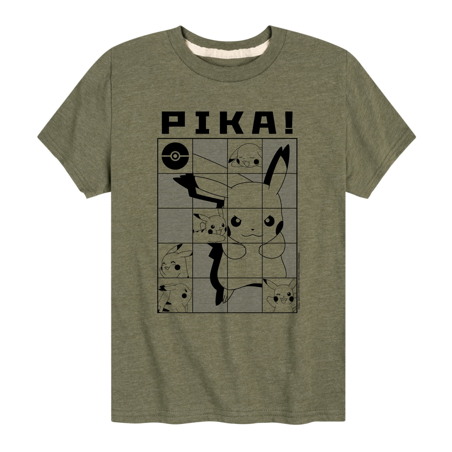 Pokémon - Pika Pikachu Grid - Youth Short Sleeve Graphic T- Shirt ...