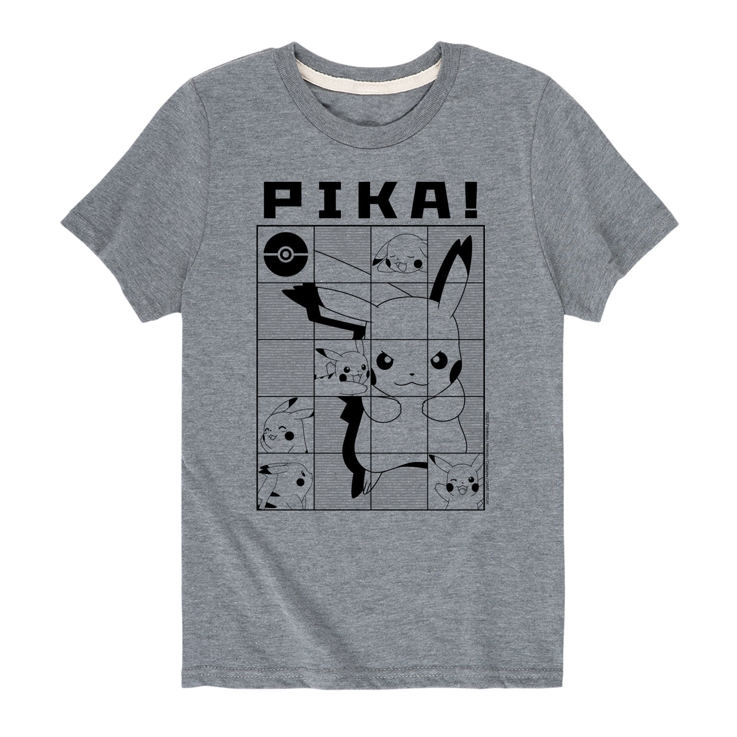 Pokémon - Pika Pikachu Grid - Youth Short Sleeve Graphic T- Shirt ...