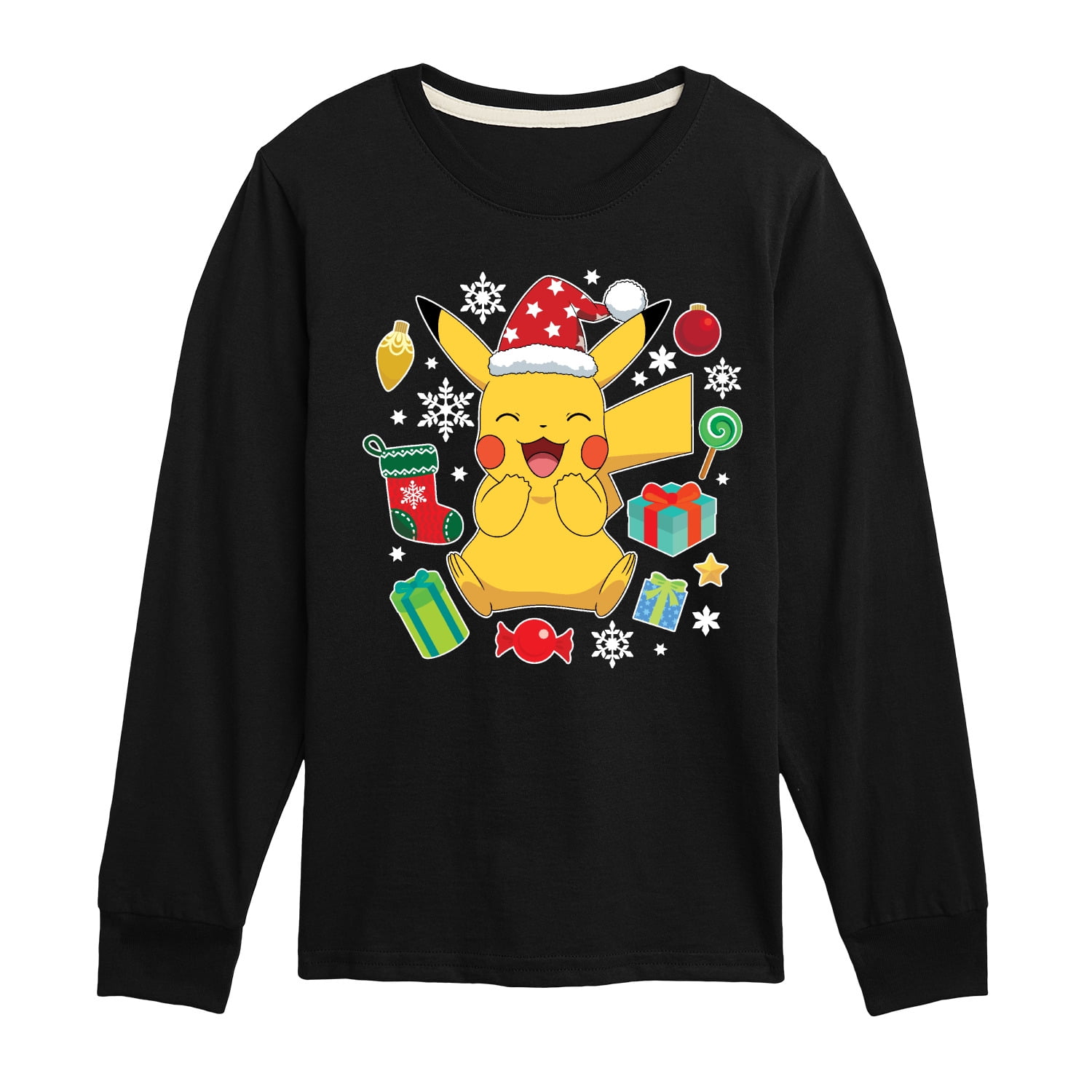 Pokémon - Pika Presents - Youth Long Sleeve Graphic T-Shirt - Walmart.com