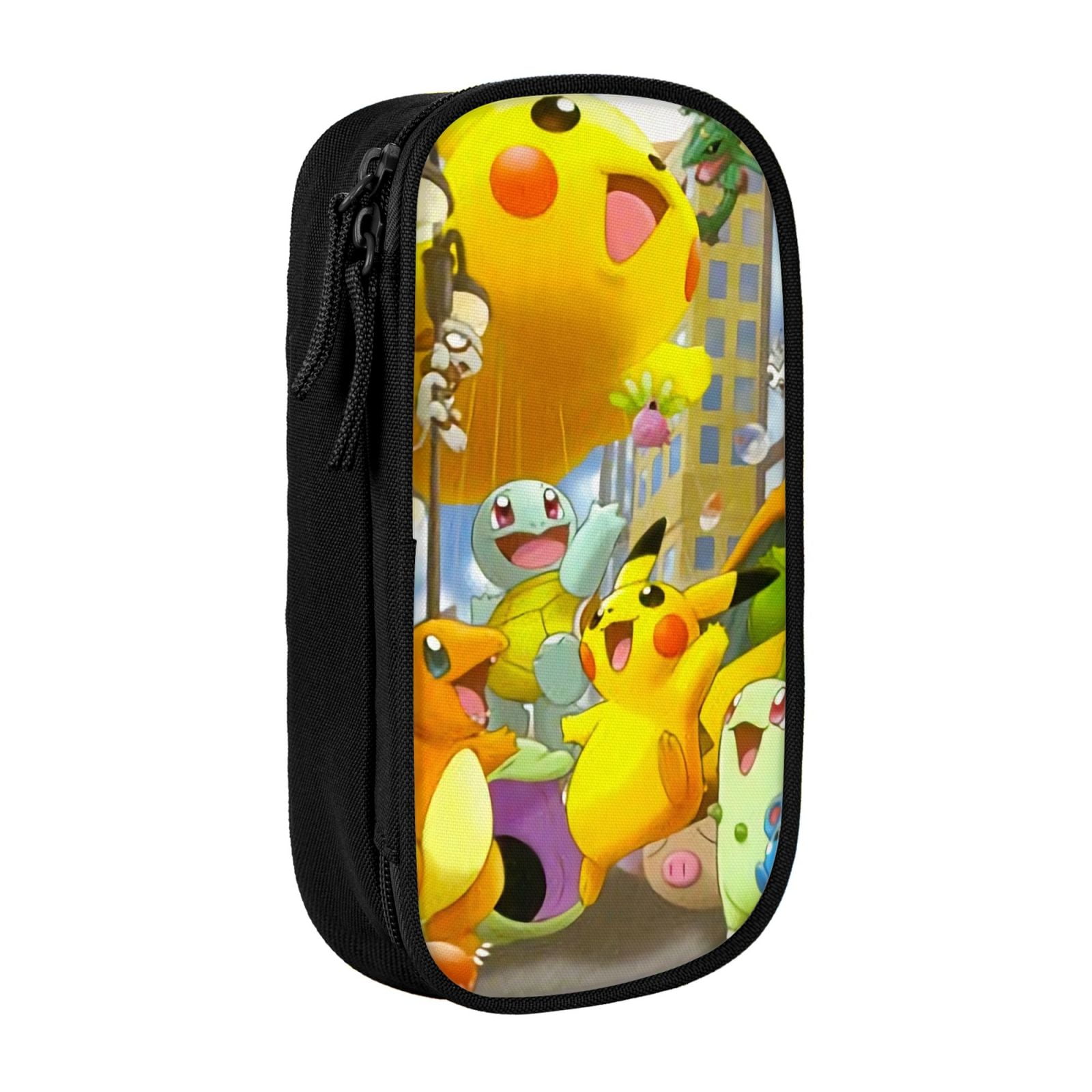 Pokémon-Pikachu 011 Double Layer Large Capacity Pencil Bag with Zipper Compartments, Marker ...