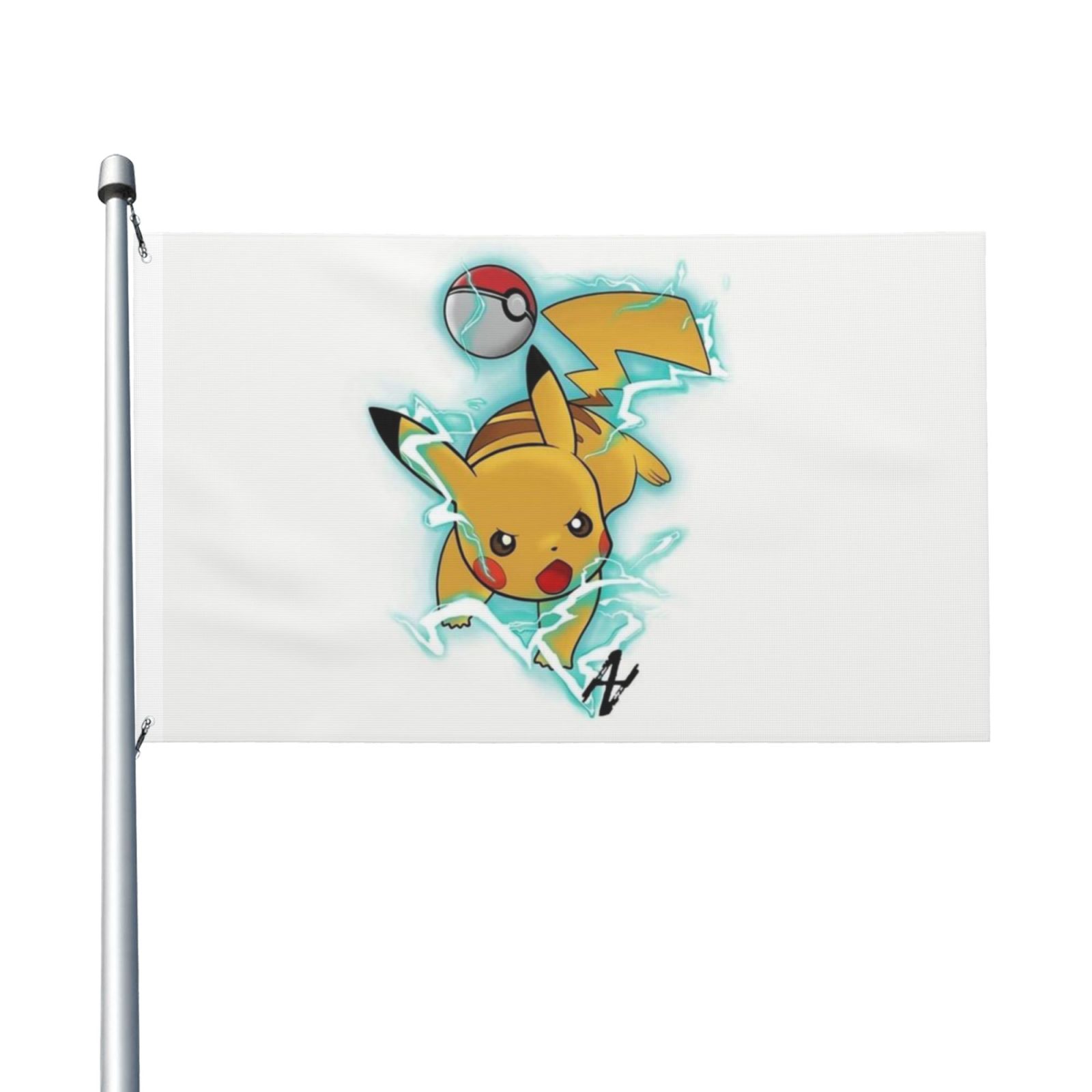 Pokémon Pikachu 3x5ft Face Flag Fade Proof Holiday Fall Flag Outdoor ...