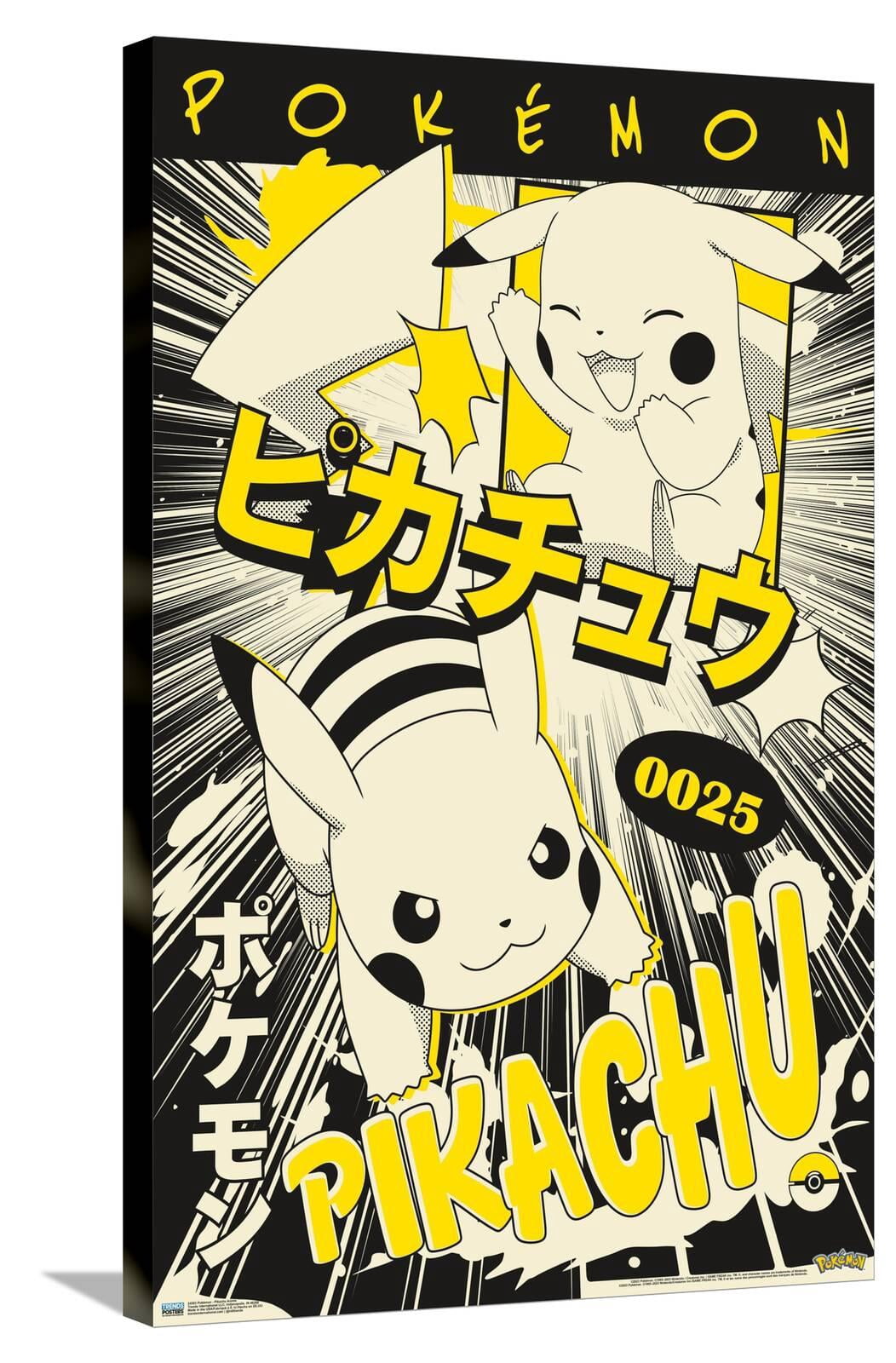 Pokémon - Pikachu Anime Canvas Wall Poster, 22.375" x 34" - Walmart.com